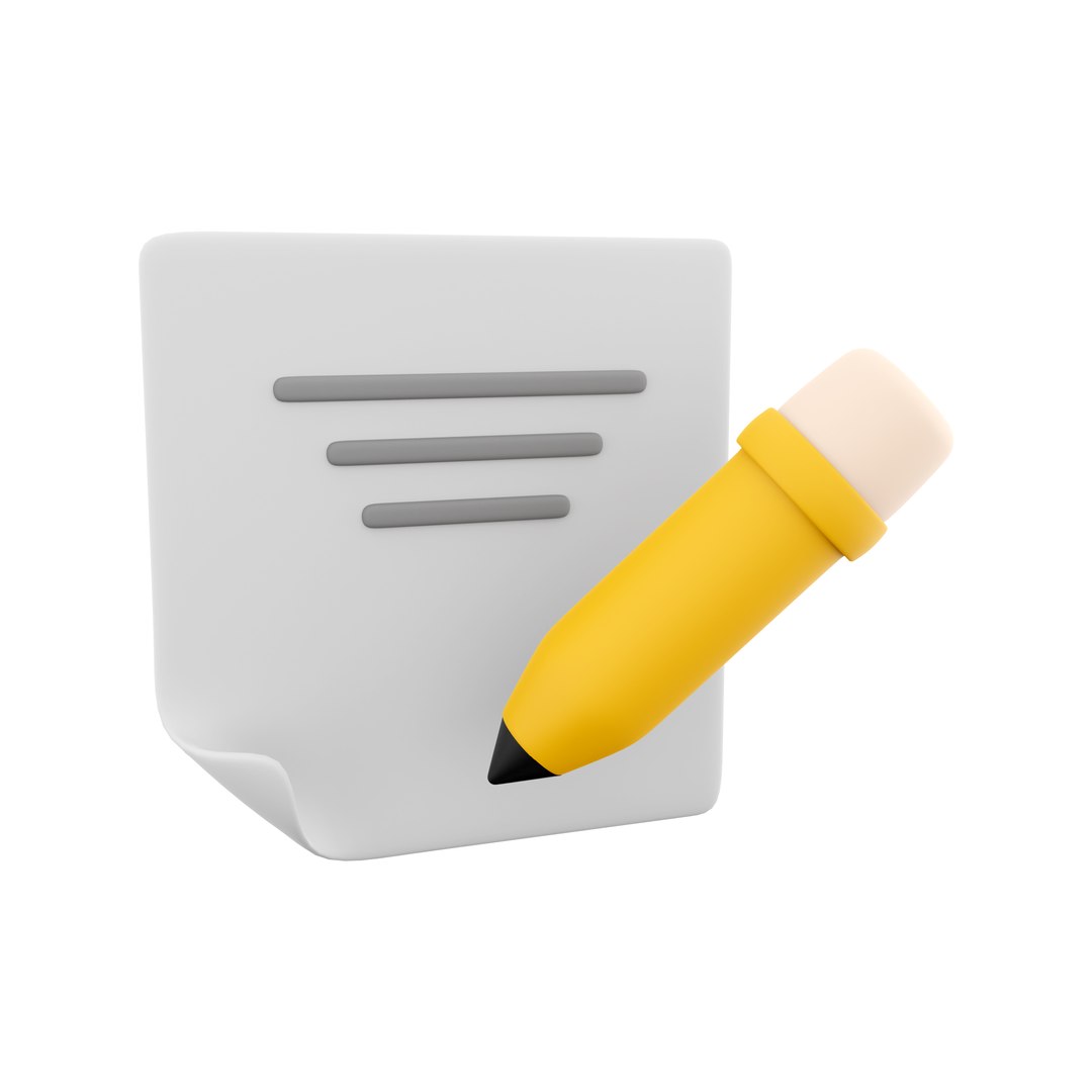 Clipboard and pencil icon 3D model - TurboSquid 2045465