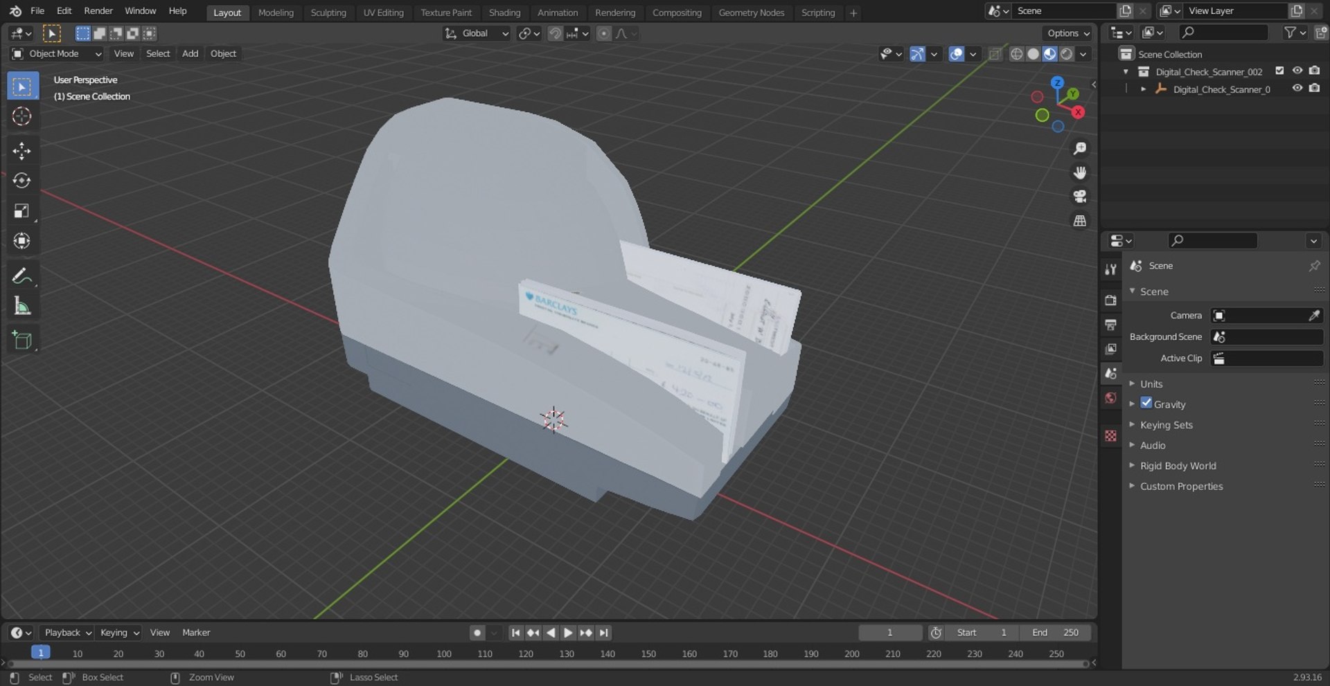 Digital Check Scanner 3D - TurboSquid 2061274