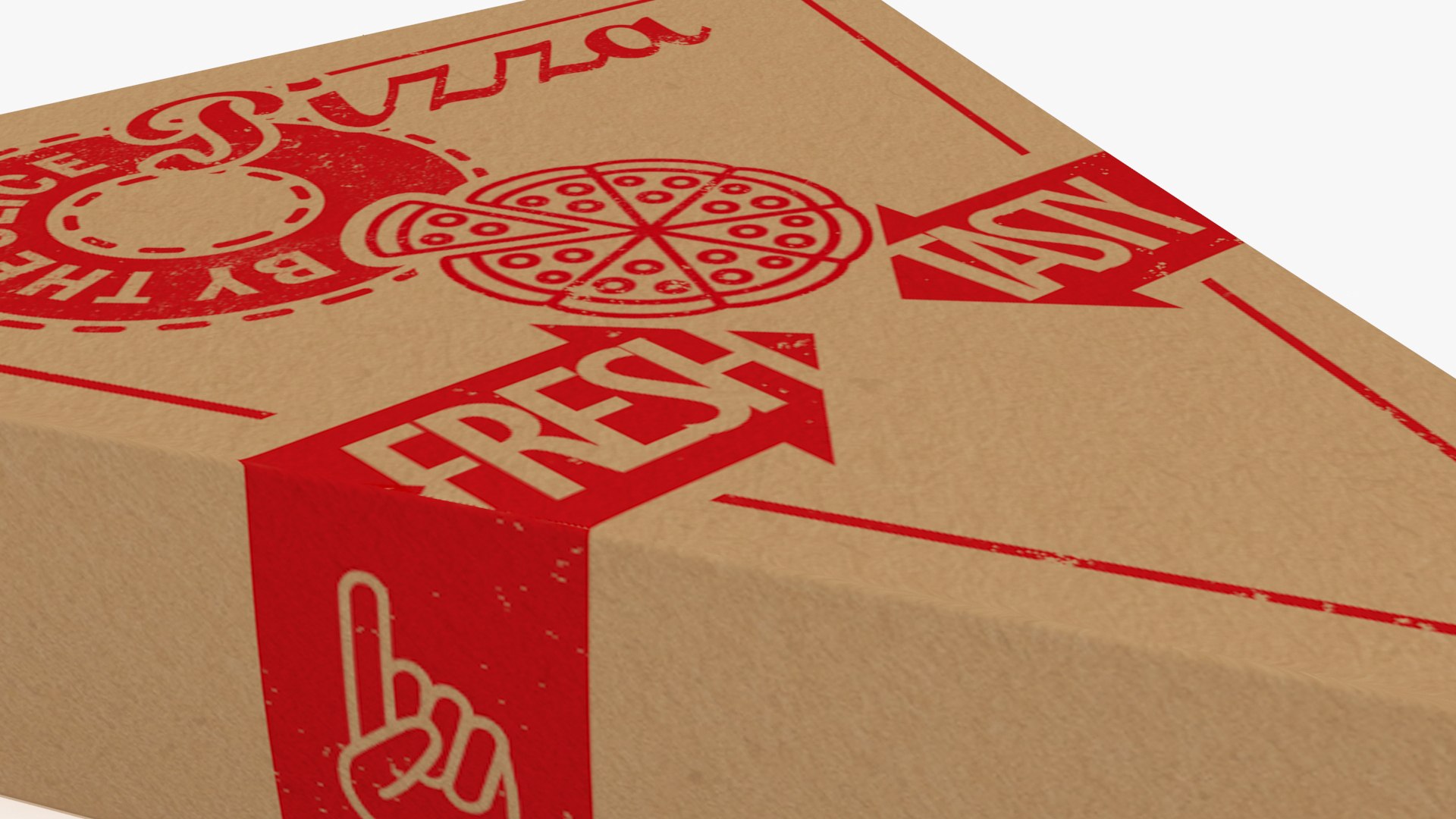 Triangle Craft Paper Pizza Packaging Box Model - TurboSquid 2157613