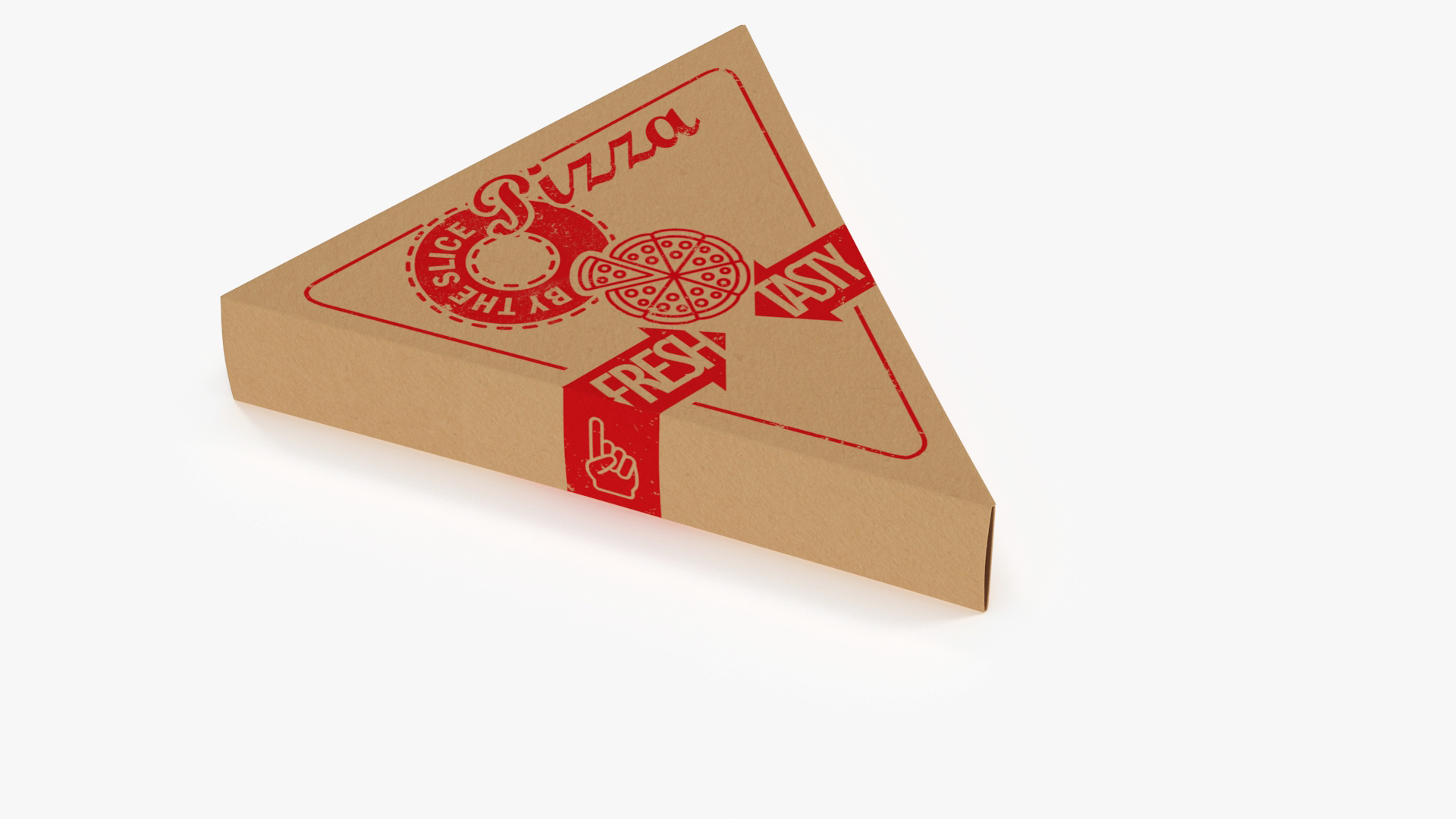 Triangle Craft Paper Pizza Packaging Box Model - TurboSquid 2157613