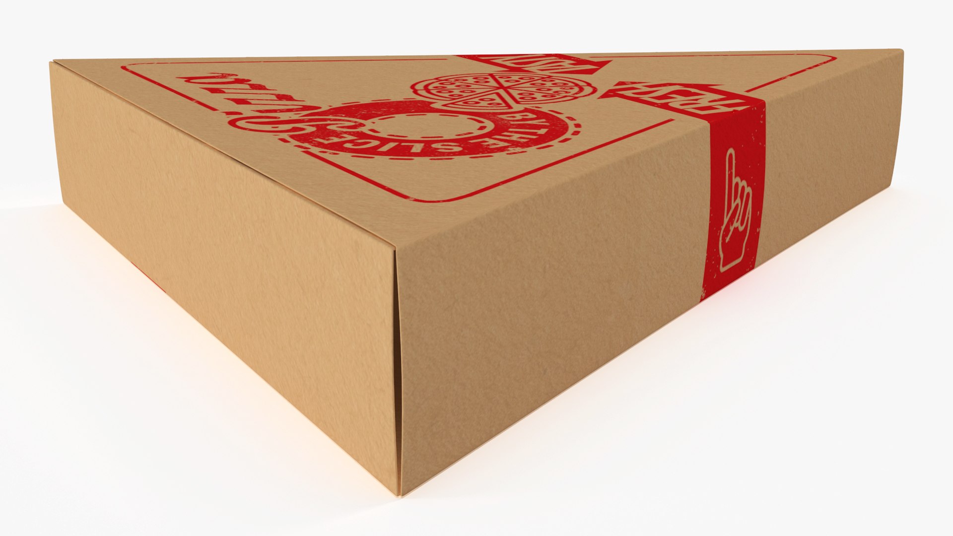 Triangle Craft Paper Pizza Packaging Box Model - TurboSquid 2157613