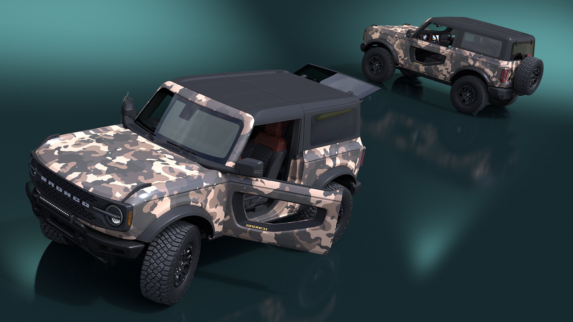 3D 4X4 Ford Bronco Two Door Camouflage Rigged - TurboSquid 2321612