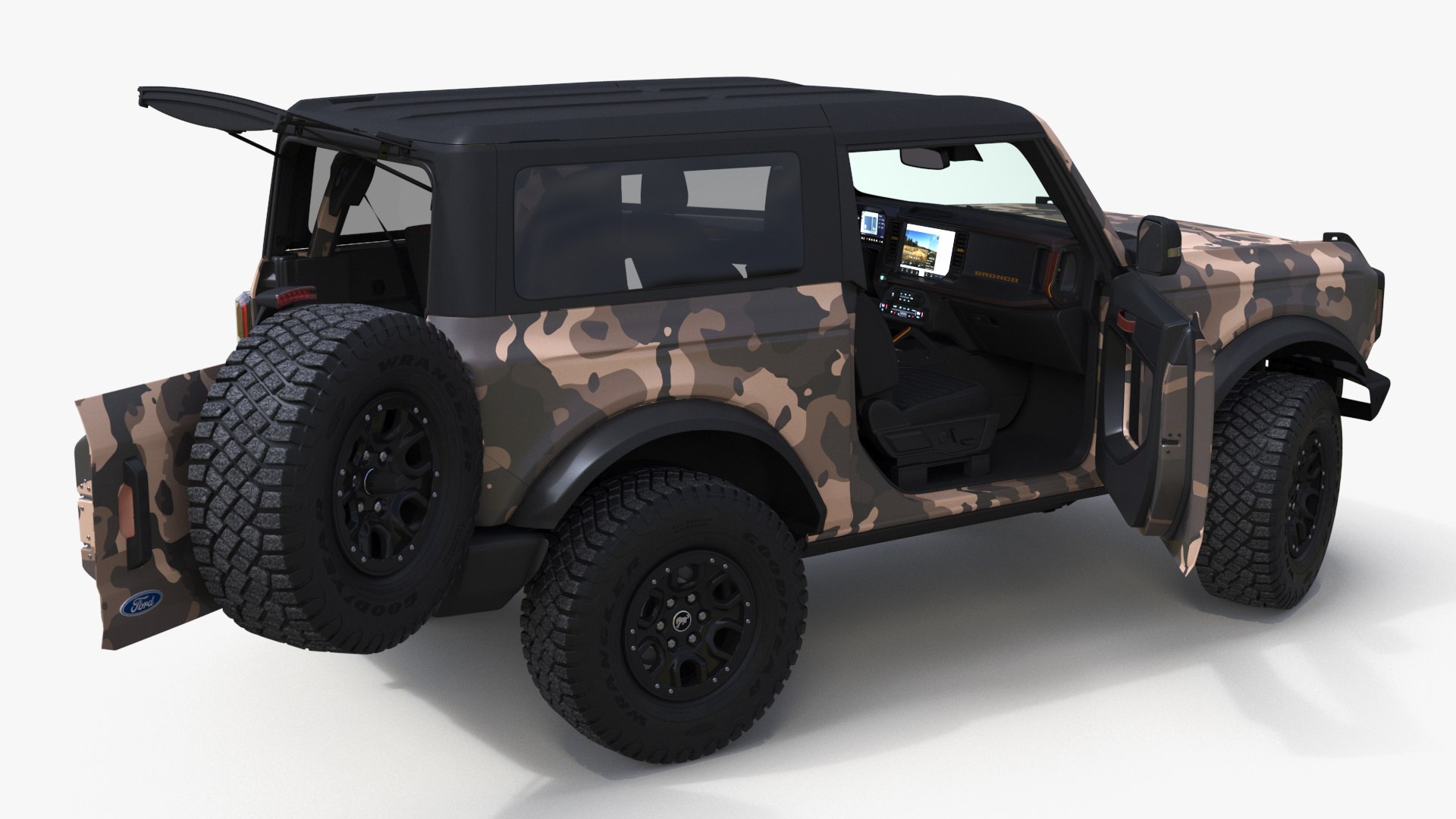 3D 4X4 Ford Bronco Two Door Camouflage Rigged - TurboSquid 2321612