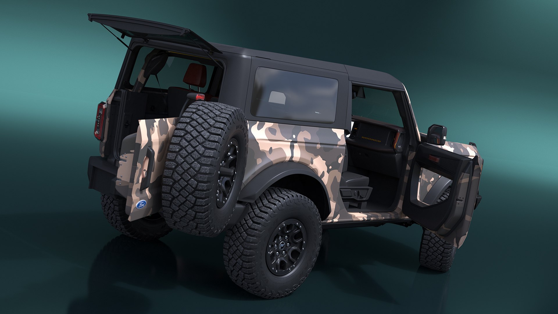 3D 4X4 Ford Bronco Two Door Camouflage Rigged - TurboSquid 2321612