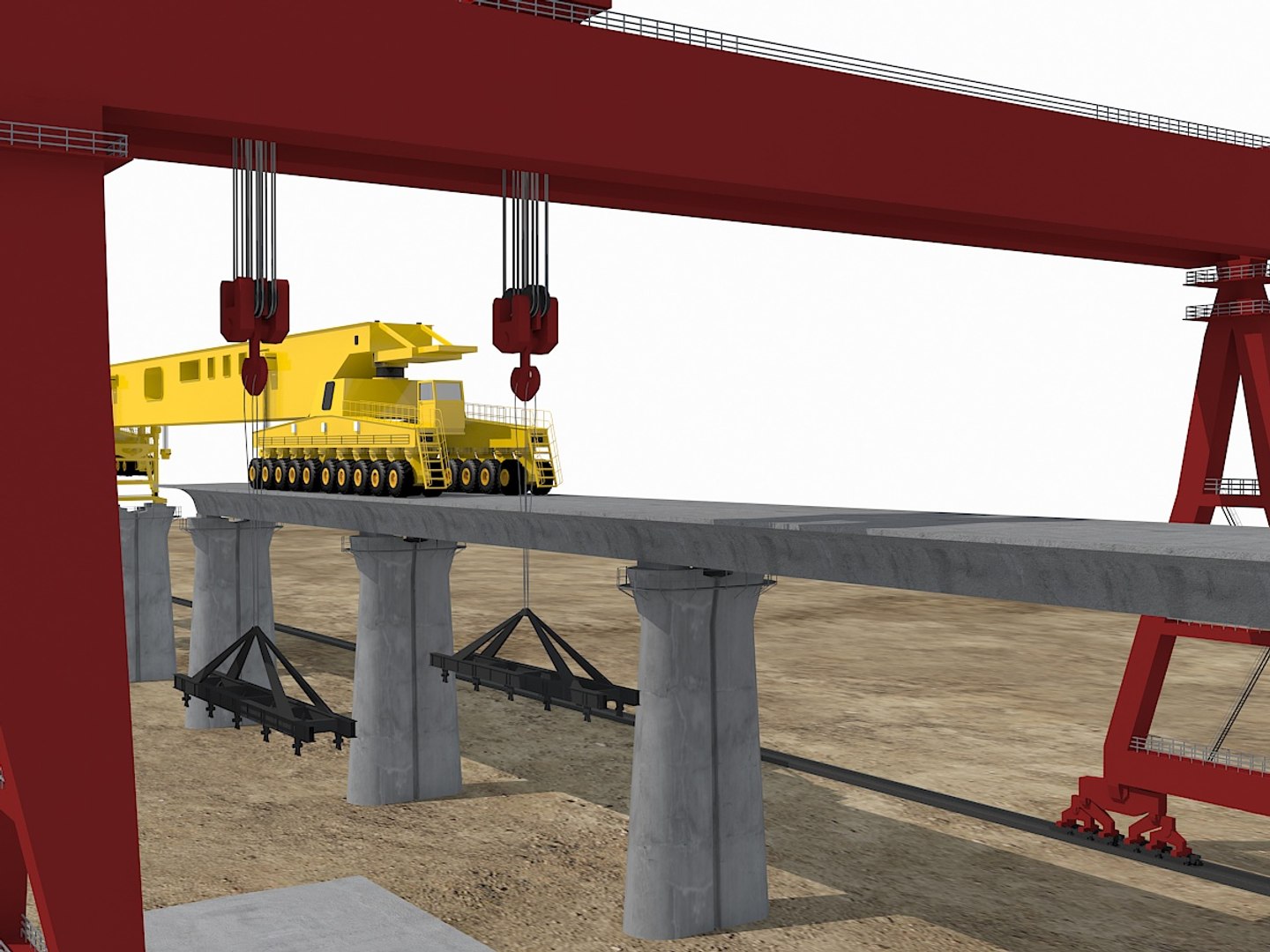 3D Overhead Crane 1 Model - TurboSquid 1948312