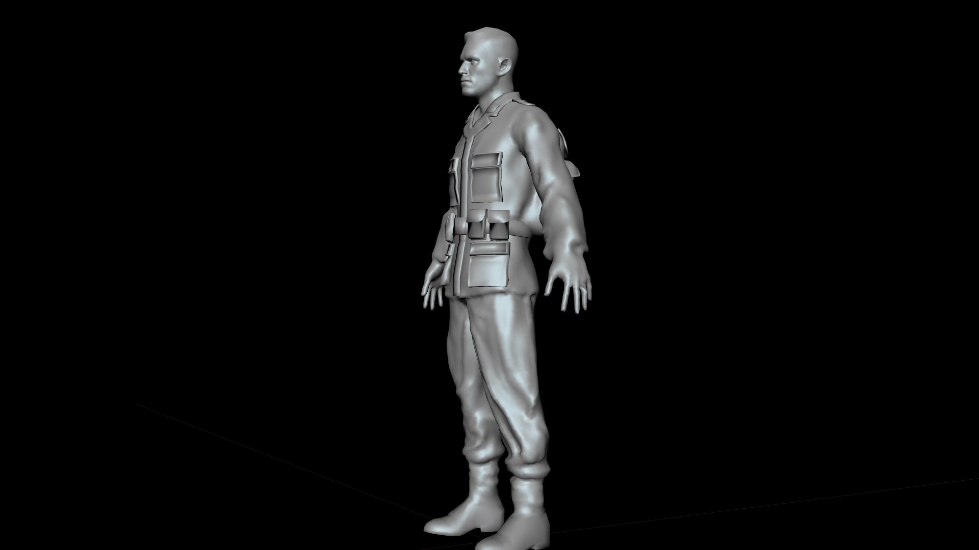 3d Model Waffen-ss Soldier