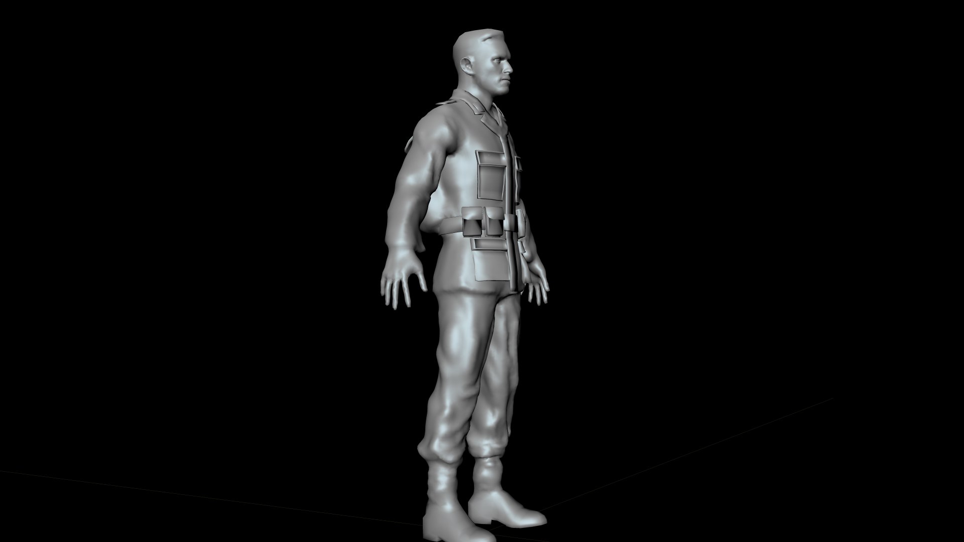3d Model Waffen-ss Soldier