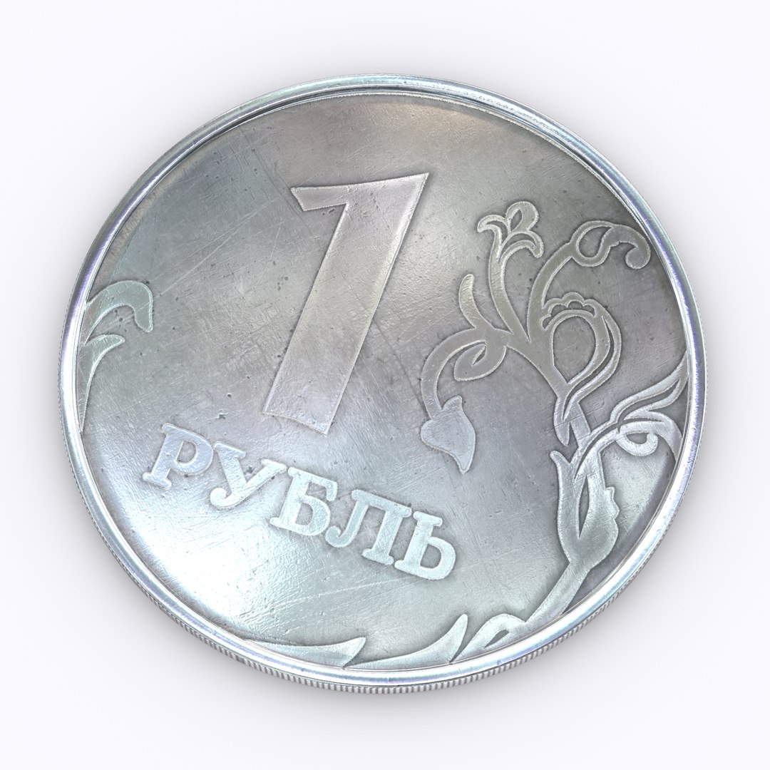 3d model coin russian rouble 1