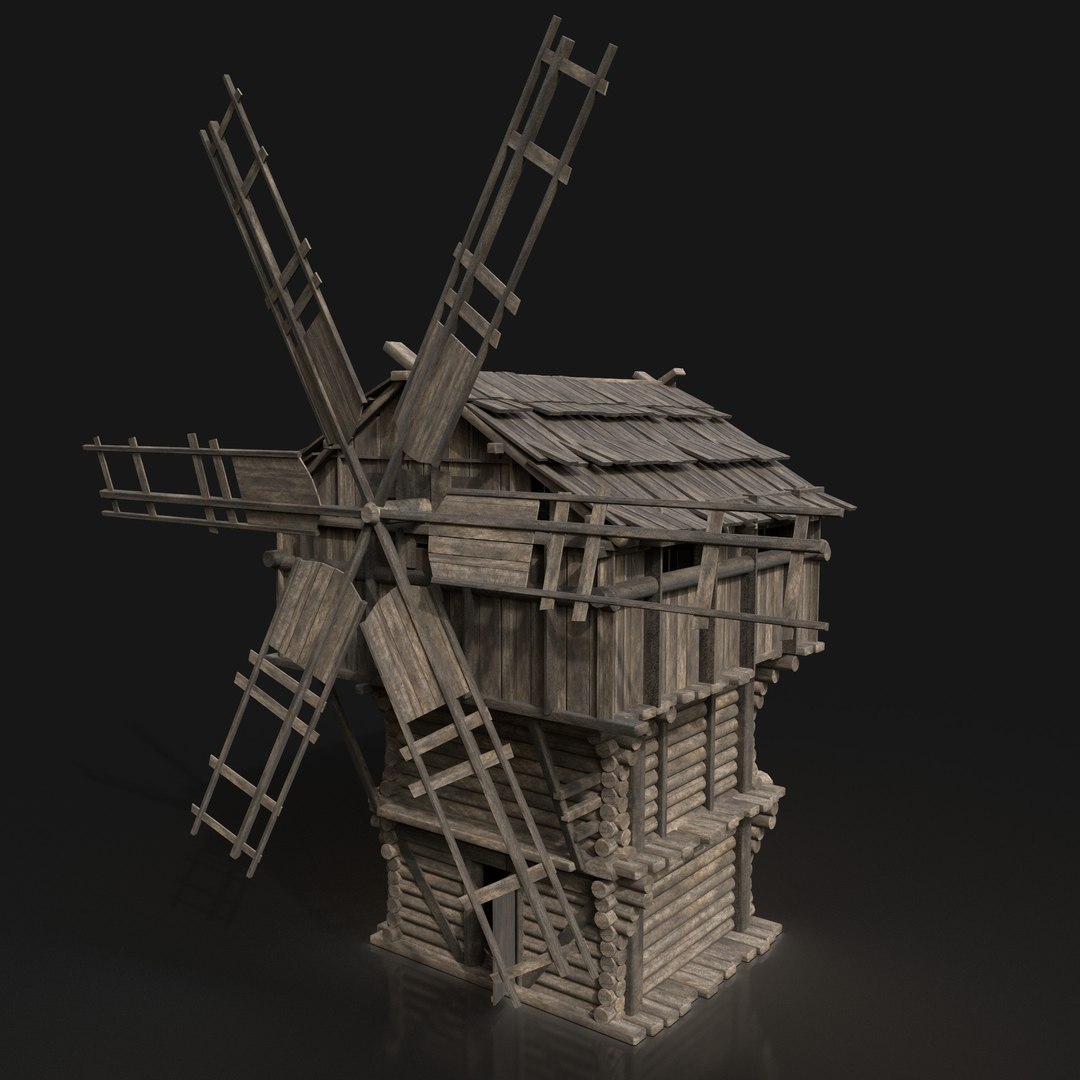 3D medieval wooden fantasy windmill model - TurboSquid 1465921