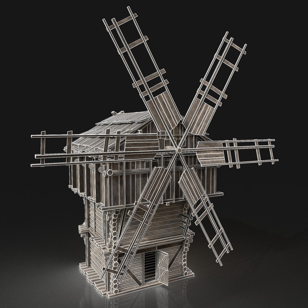 3D medieval wooden fantasy windmill model - TurboSquid 1465921