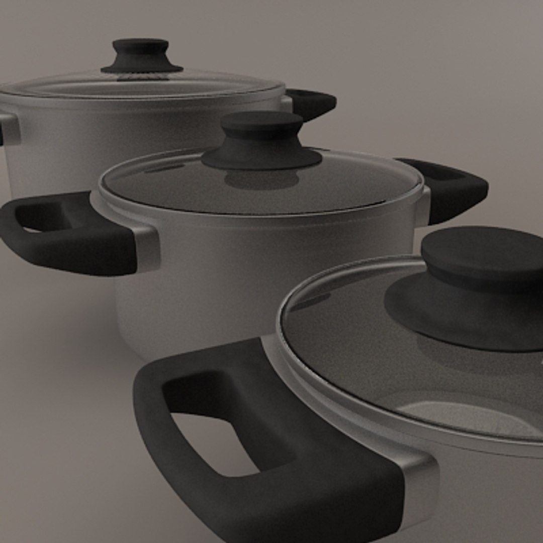 3d Pans Modeled Model