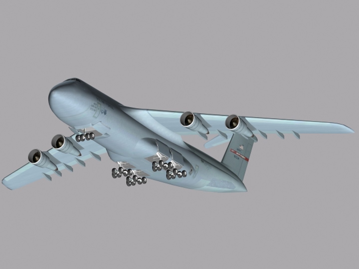 3d Model C-5a Galaxy Transport Jet Plane