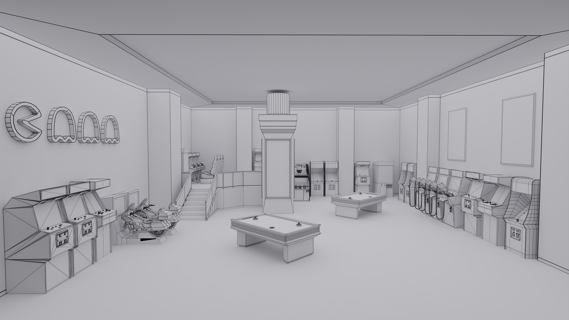 Arcade Game Hall 3D Model - TurboSquid 1927140
