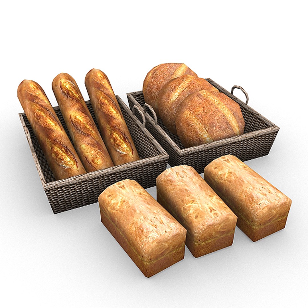 3d Bread Loaf Baguette Model
