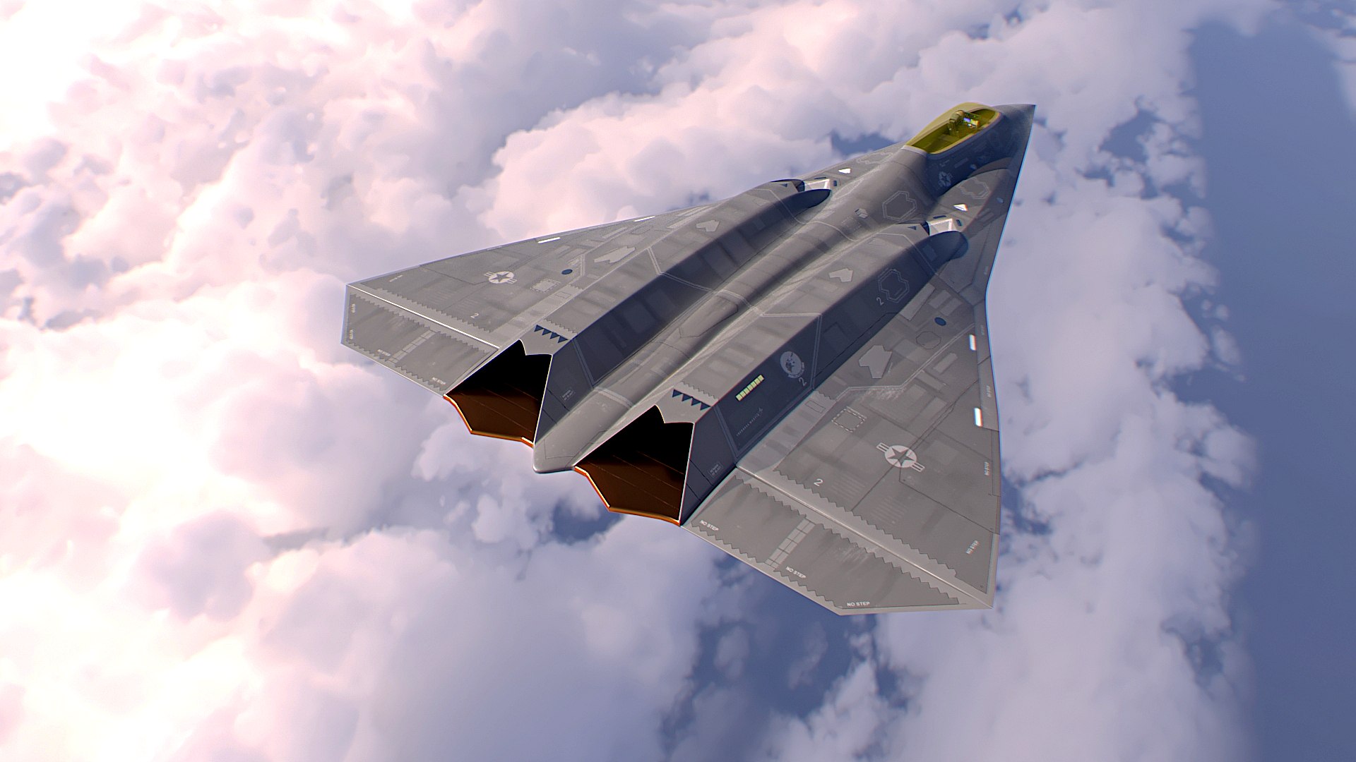 3D Model Next Futuristic Fighter 1 NGAD - TurboSquid 2251593