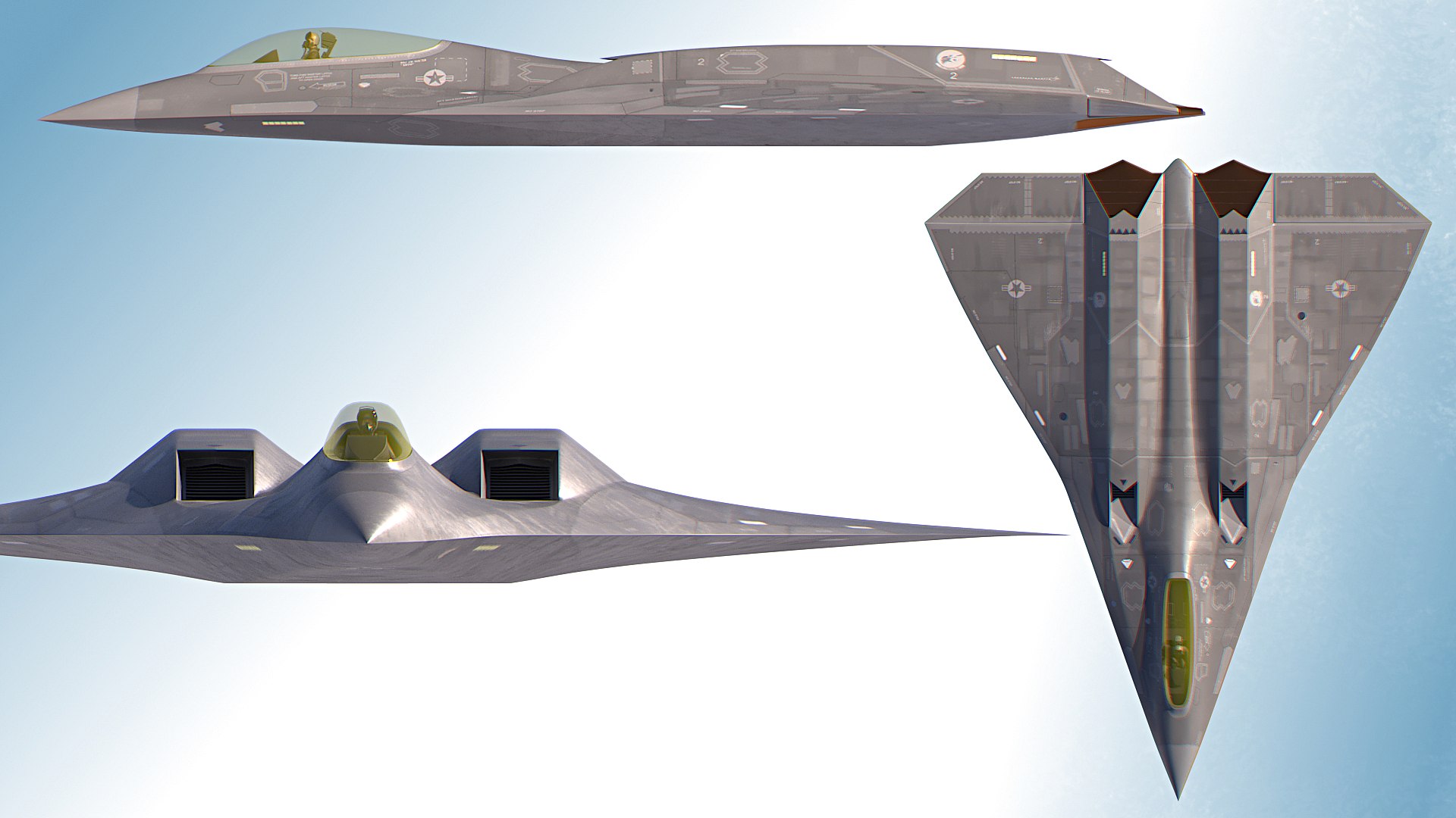 3D Model Next Futuristic Fighter 1 NGAD - TurboSquid 2251593