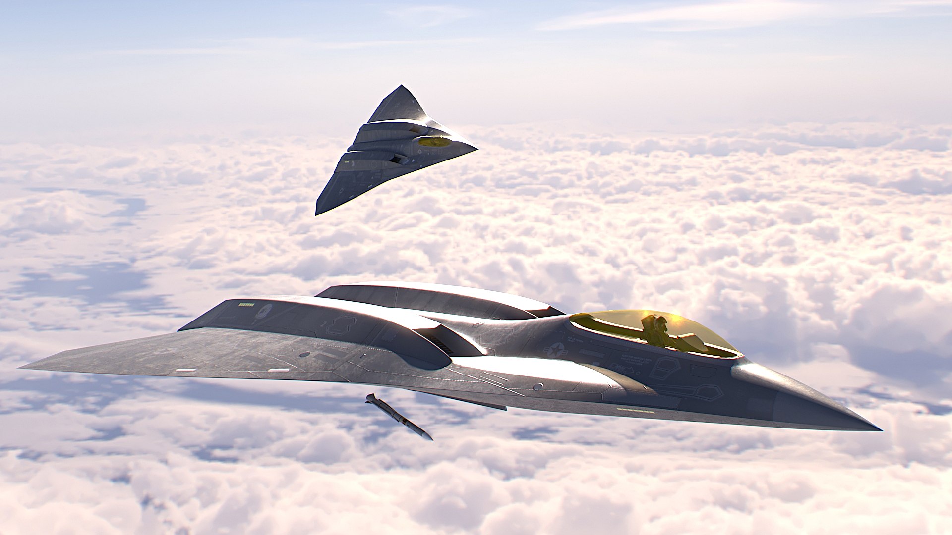 3D Model Next Futuristic Fighter 1 NGAD - TurboSquid 2251593