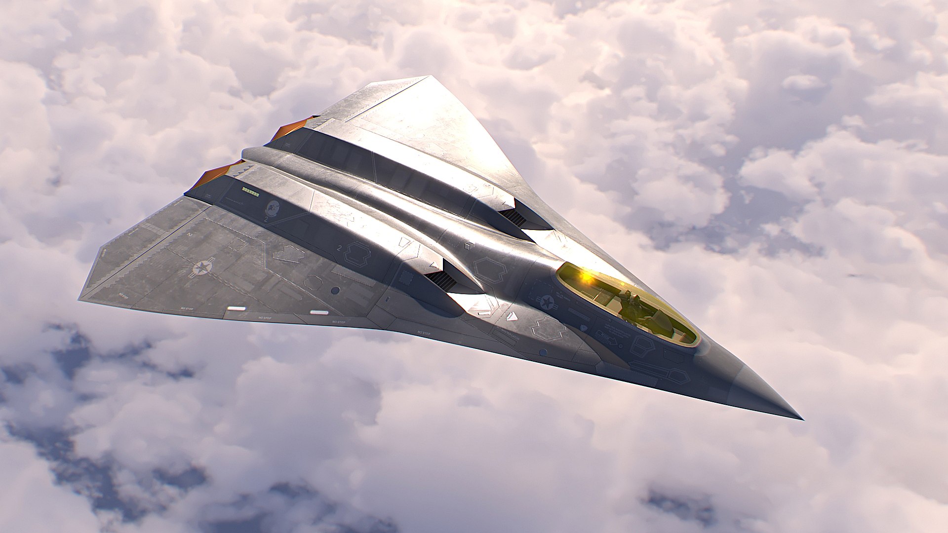 3D Model Next Futuristic Fighter 1 NGAD - TurboSquid 2251593