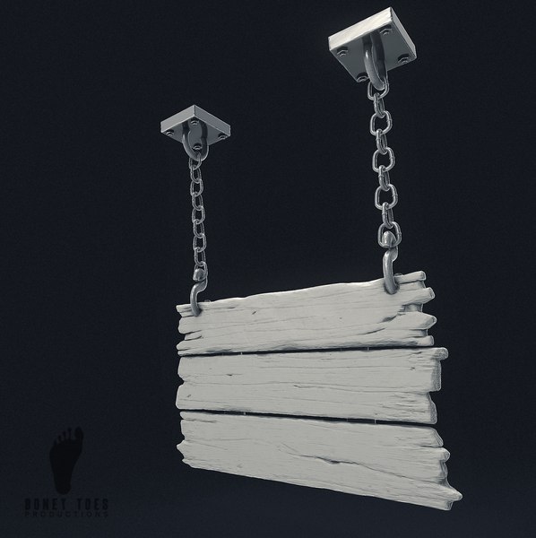 3D wooden sign model - TurboSquid 1243692