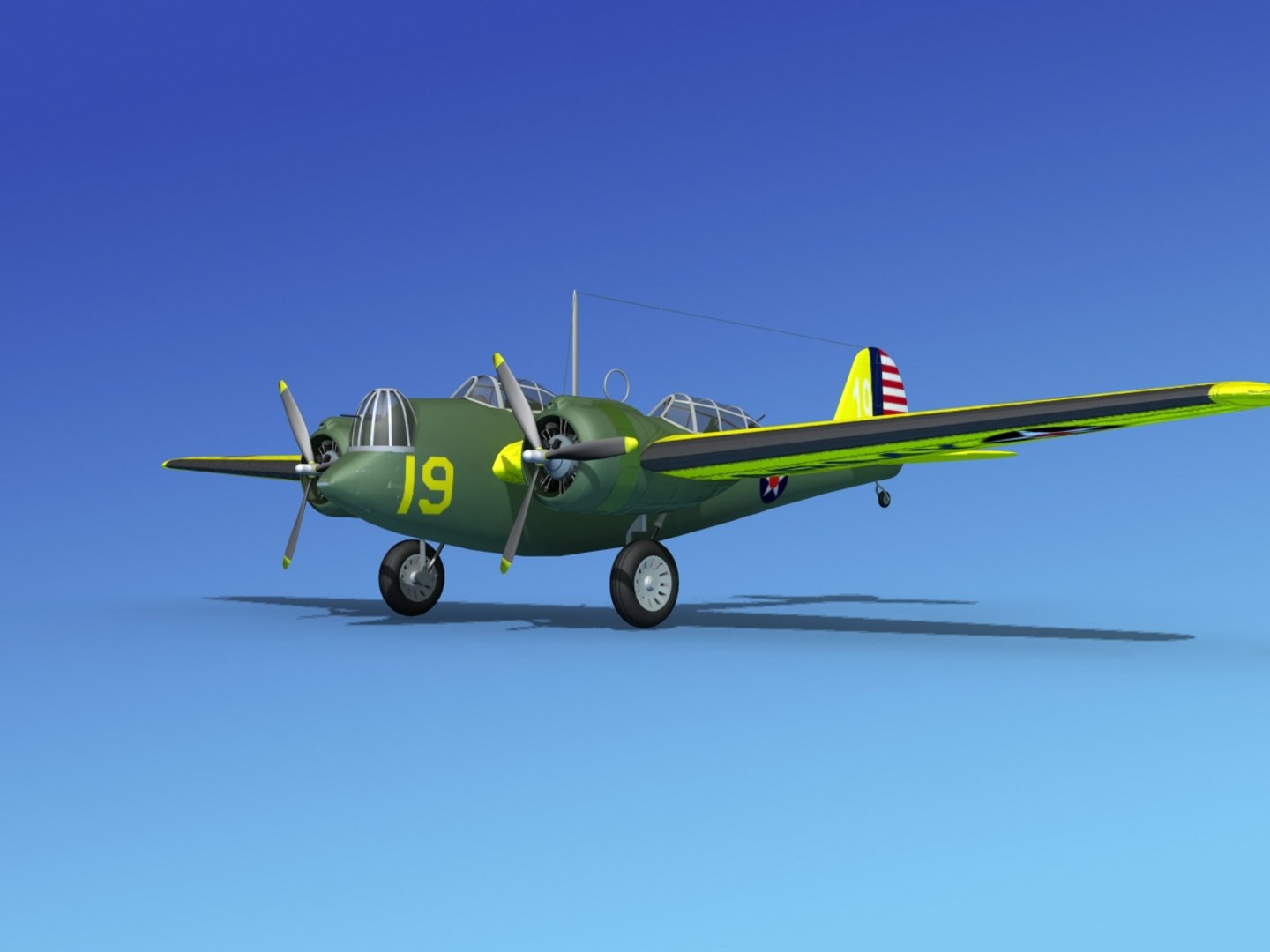 Propellers Martin B-10 Bomber 3d Model