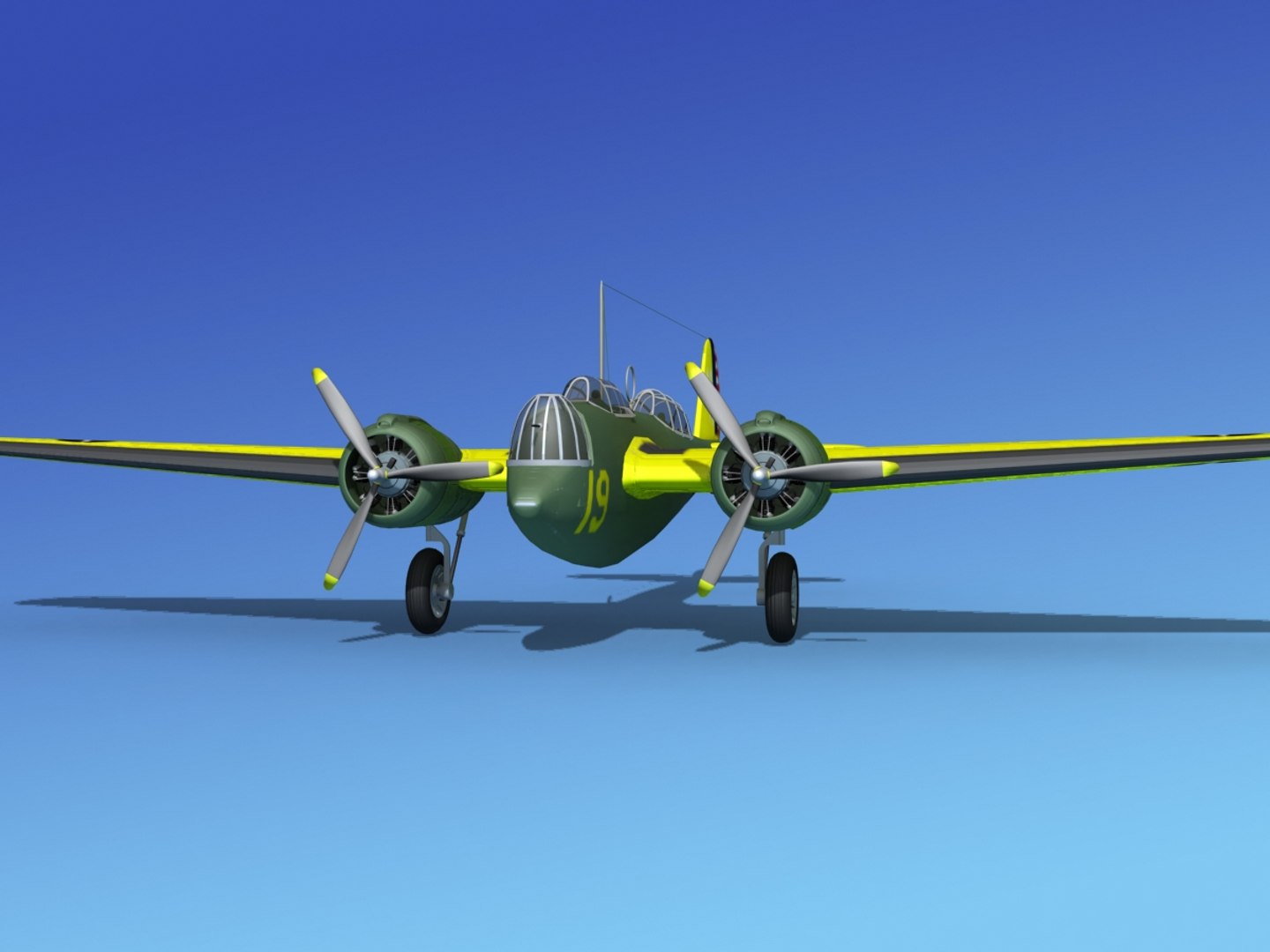 Propellers Martin B-10 Bomber 3d Model