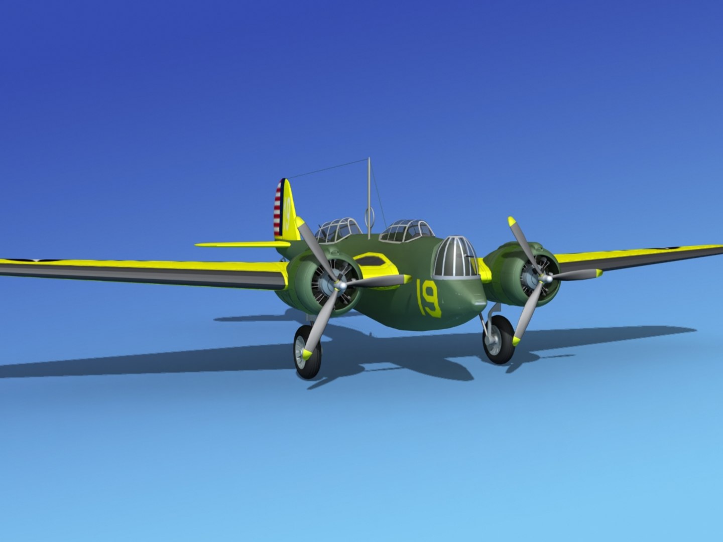 Propellers Martin B-10 Bomber 3d Model