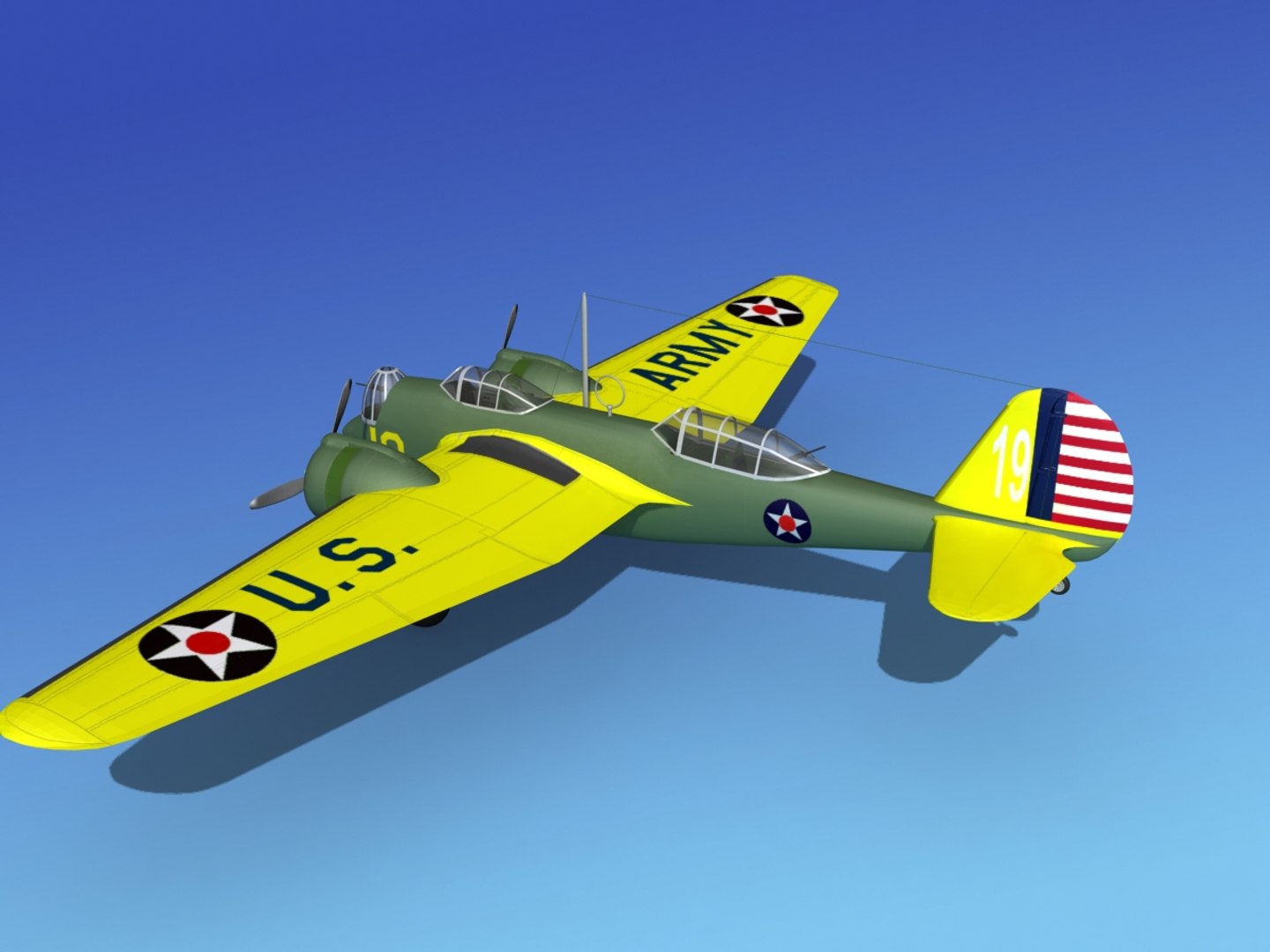 Propellers Martin B-10 Bomber 3d Model