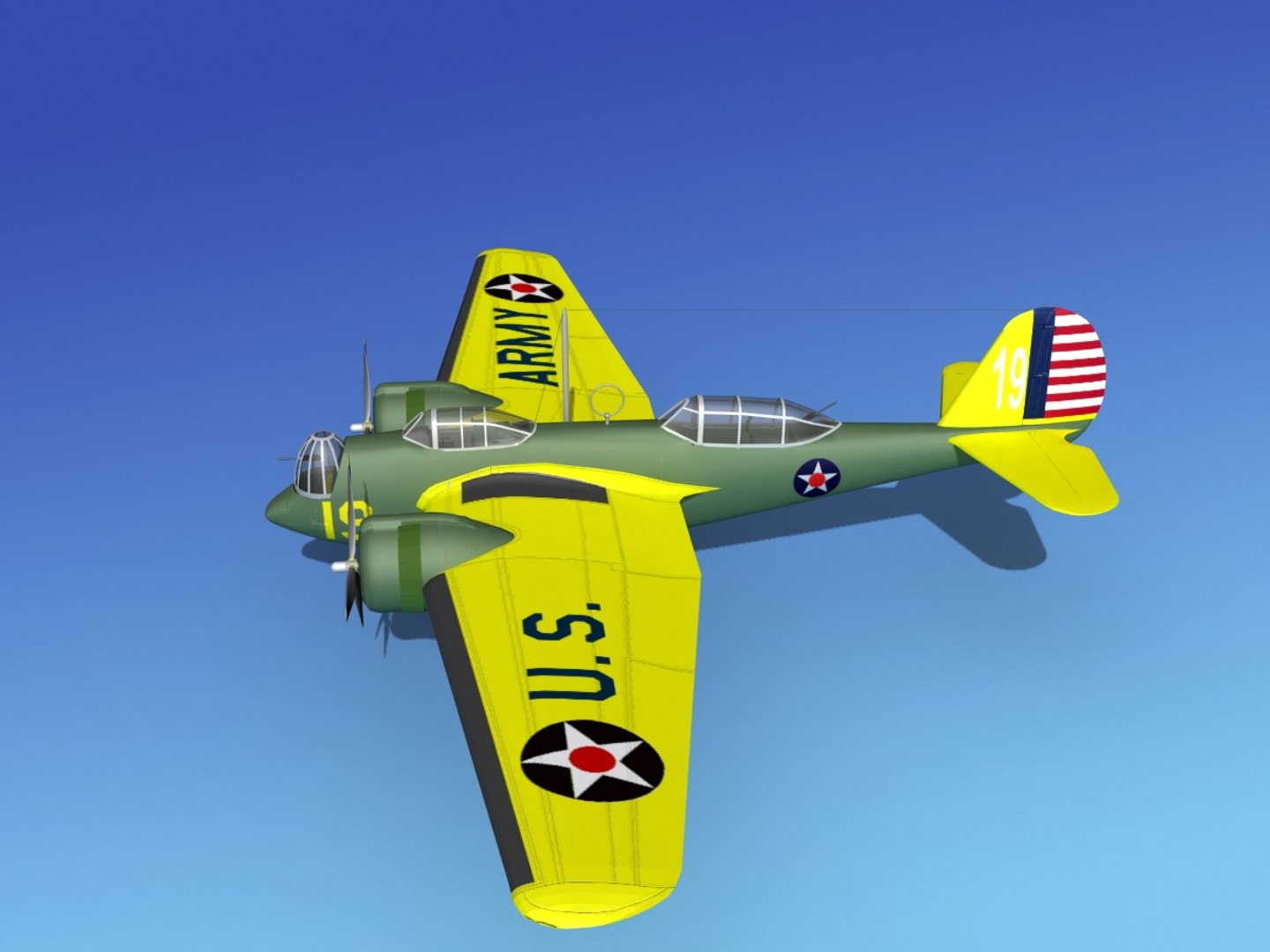 Propellers Martin B-10 Bomber 3d Model