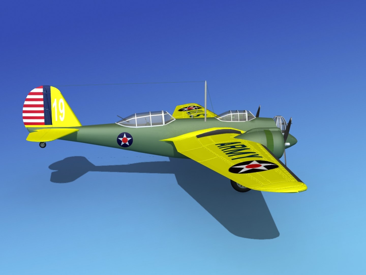 Propellers Martin B-10 Bomber 3d Model