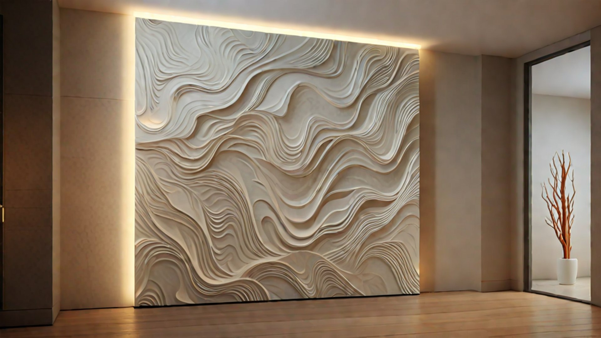 Modern Panel Wall Decor Set Relief Stl Mural CNC 171 3D Model ...