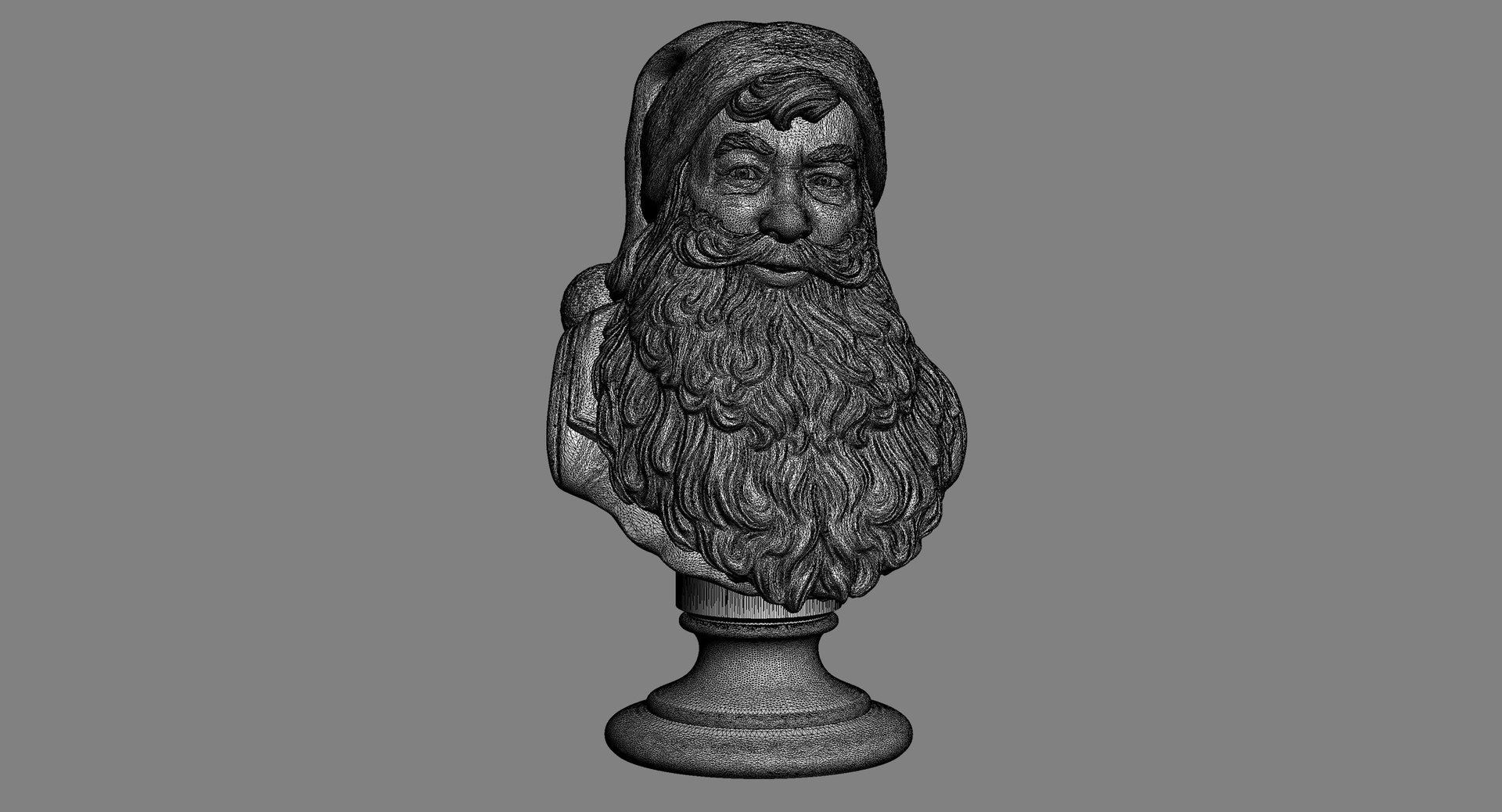 Santa Claus Bust Sculpture Obj