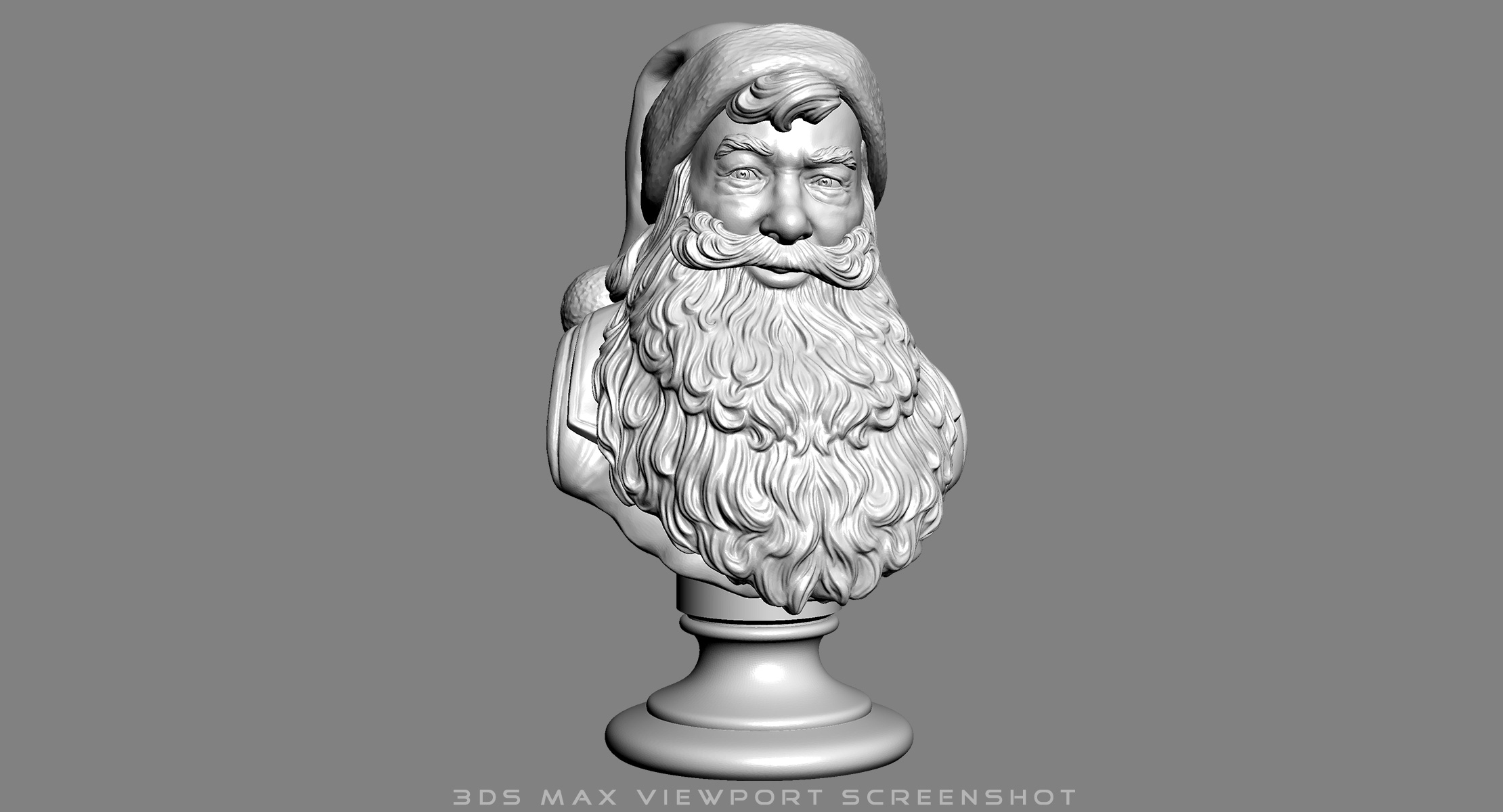 santa claus bust sculpture obj
