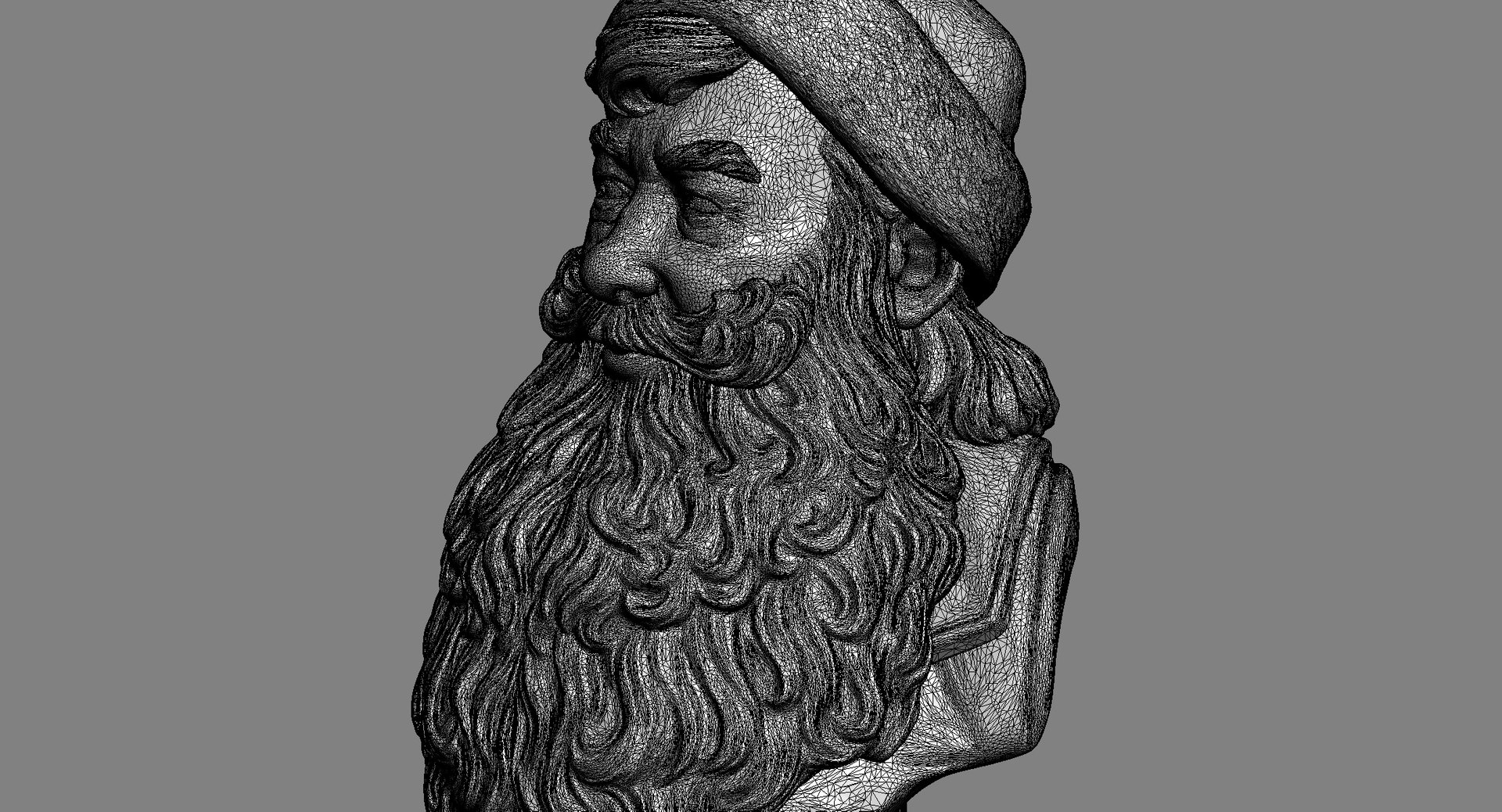 Santa Claus Bust Sculpture Obj