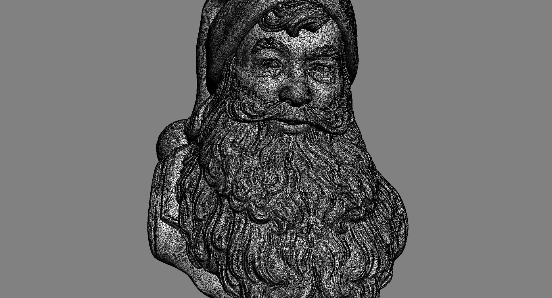 Santa Claus Bust Sculpture Obj