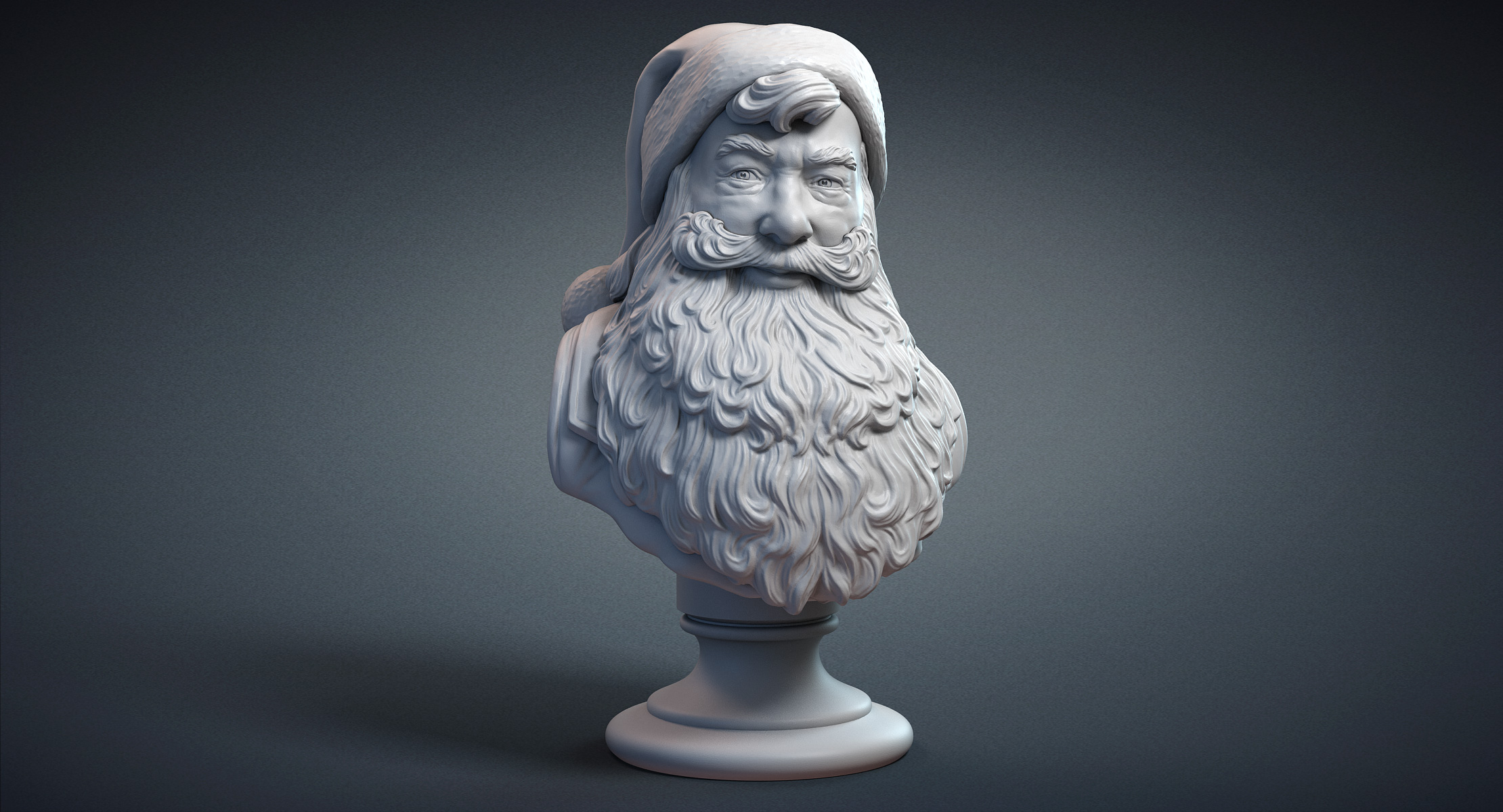 santa claus bust sculpture obj