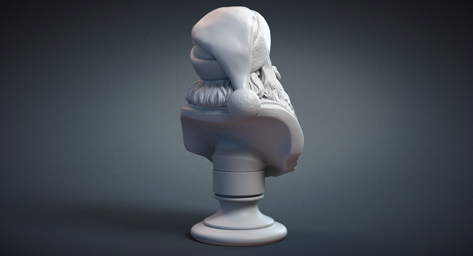 Santa Claus Bust Sculpture Obj