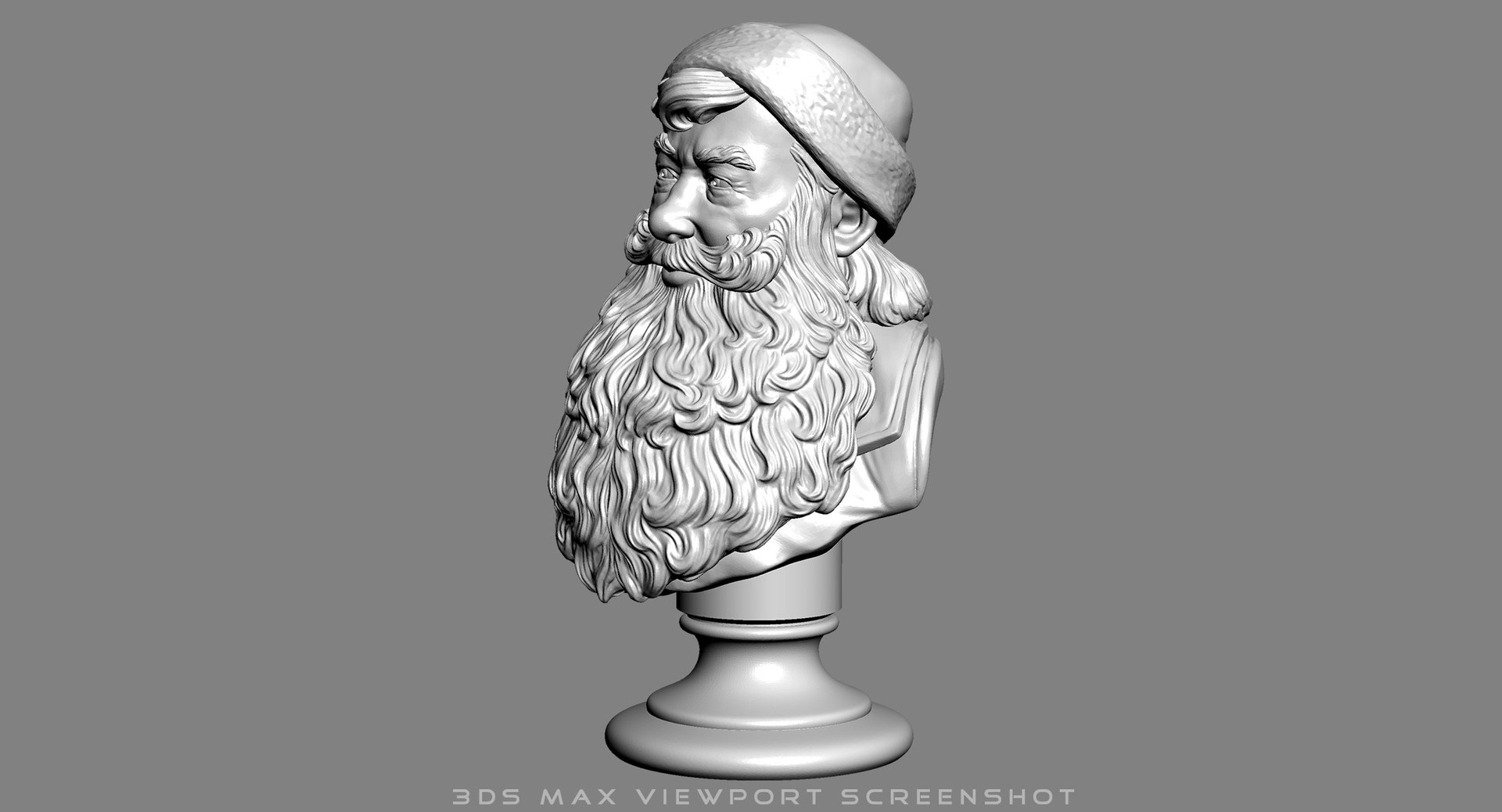 Santa Claus Bust Sculpture Obj