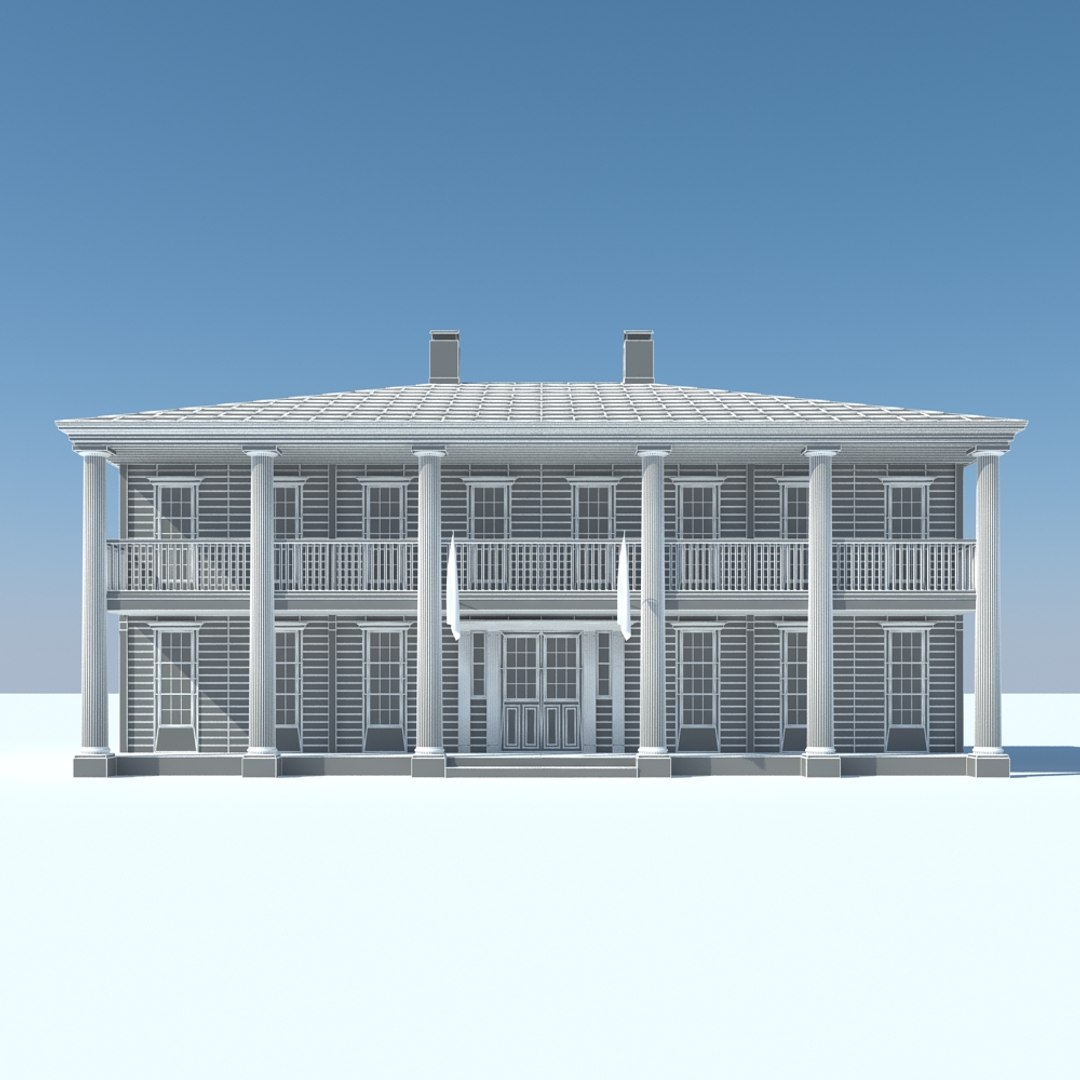 3d Colonial Houses Model
