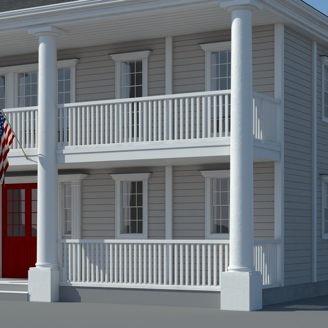 3d Colonial Houses Model