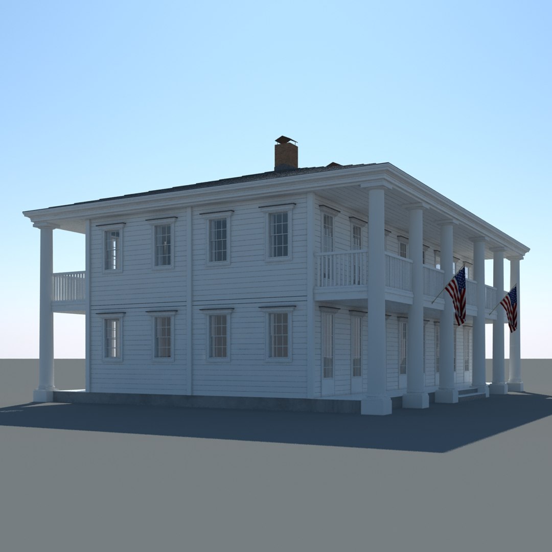 3d Colonial Houses Model