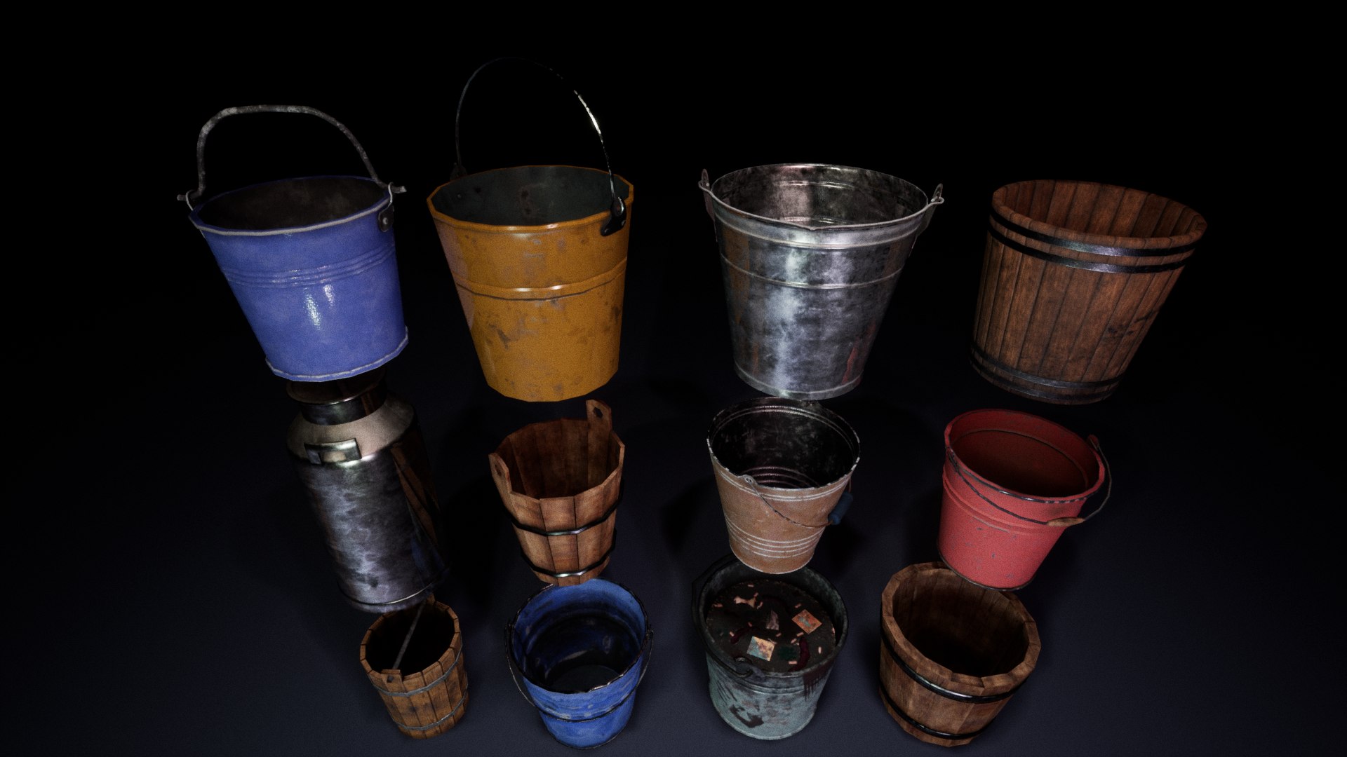 3D Buckets 12 Assets - TurboSquid 1984540