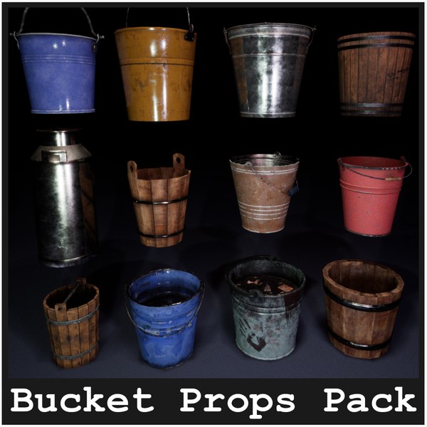 Buckets 12 Assets Modelo 3D - TurboSquid 1984540