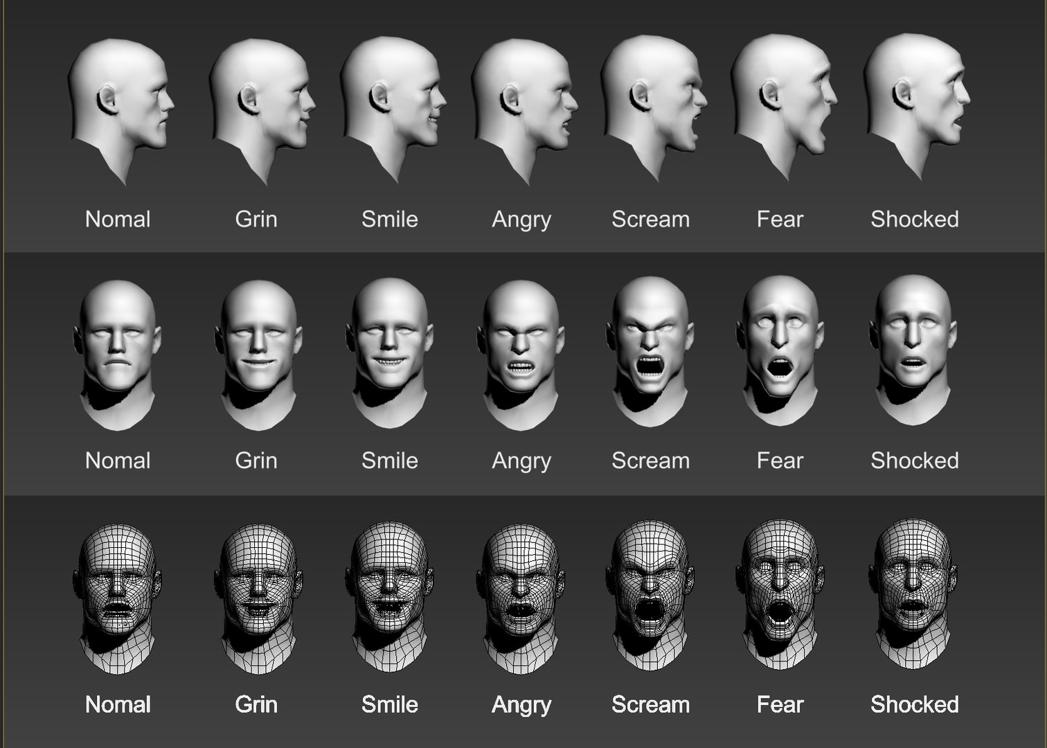 3d Realistic Male Head - Model