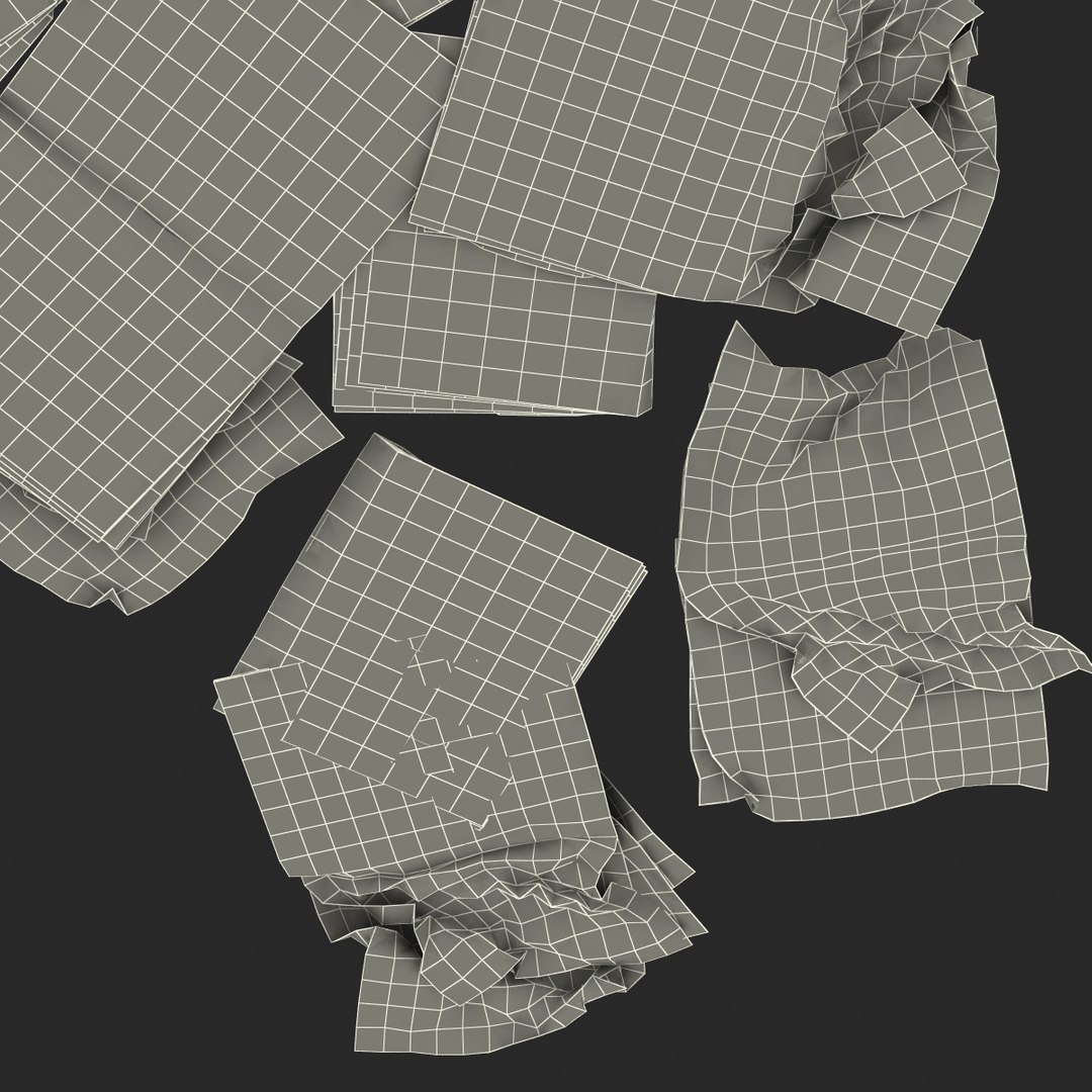 3d model newspaper litter 4 modeled