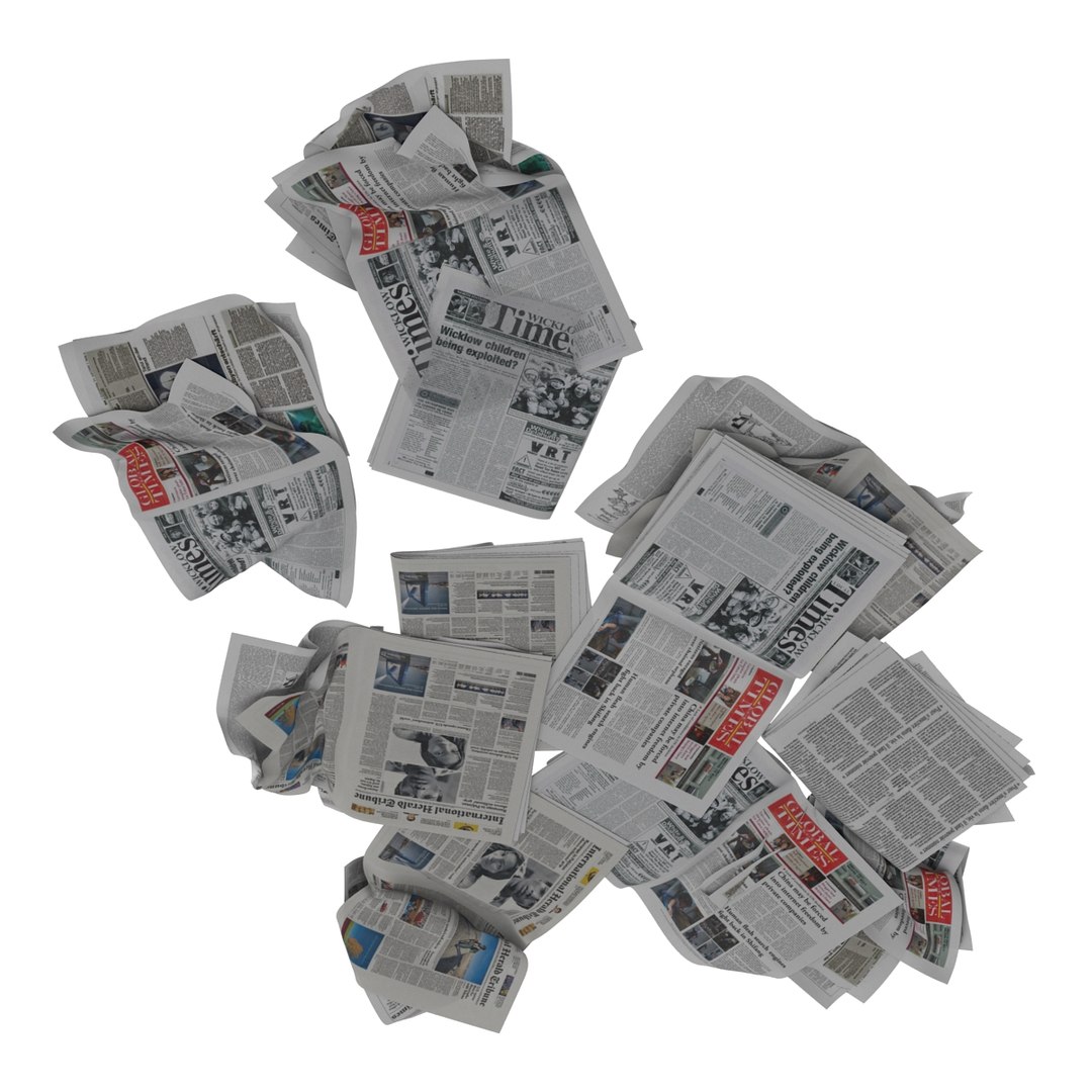 3d model newspaper litter 4 modeled