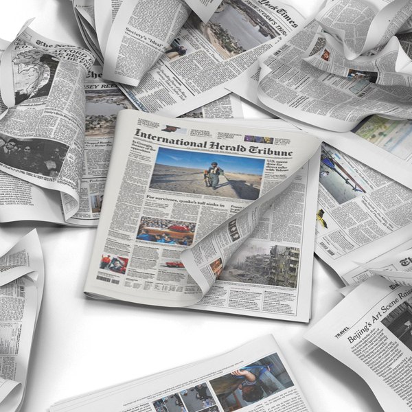 3d model newspaper litter 4 modeled