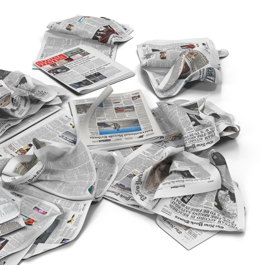 3d model newspaper litter 4 modeled