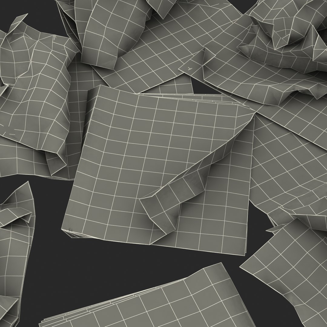 3d model newspaper litter 4 modeled