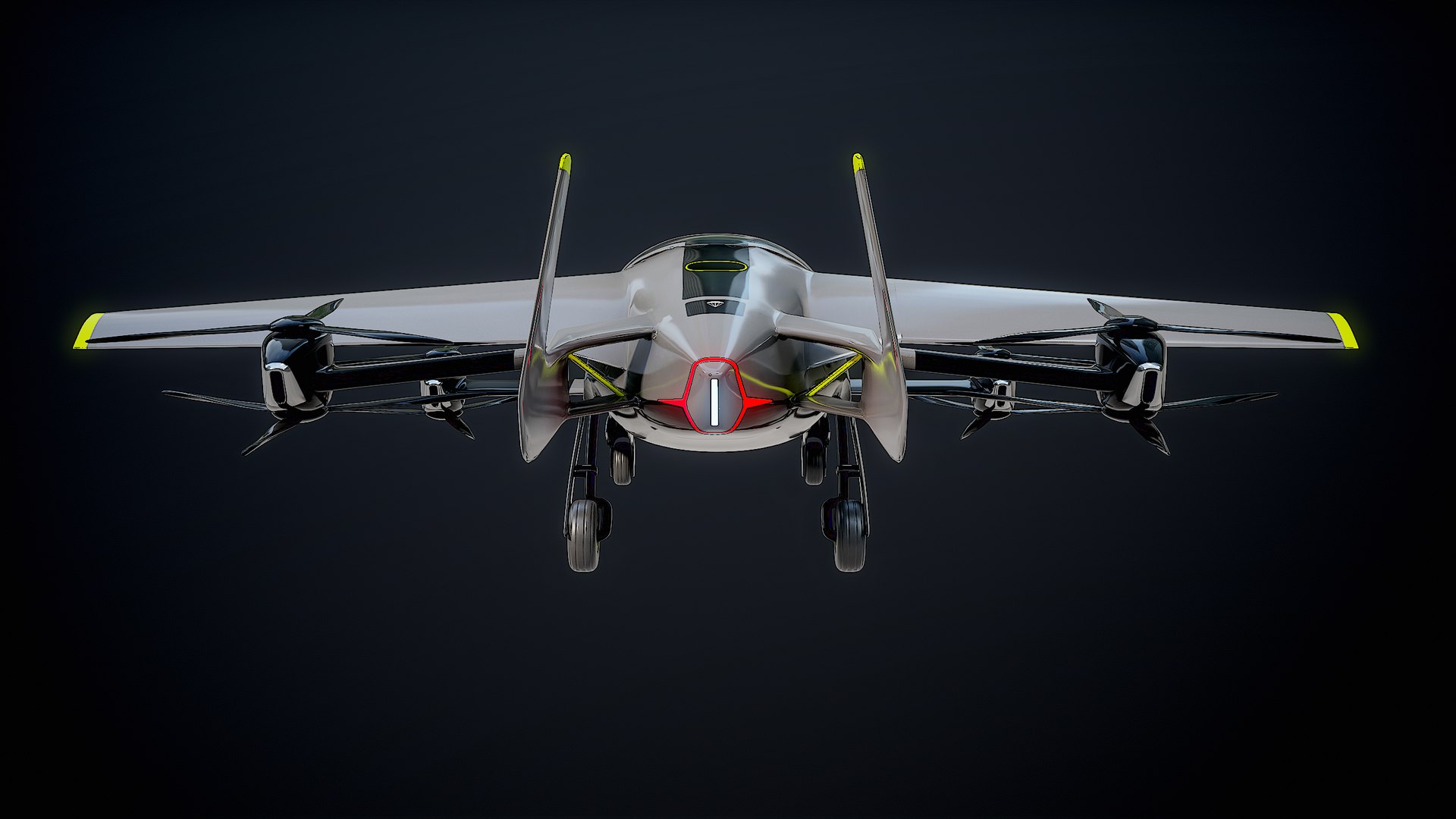 3D Flying Car eVTOL Air One Black PBR - TurboSquid 2059936