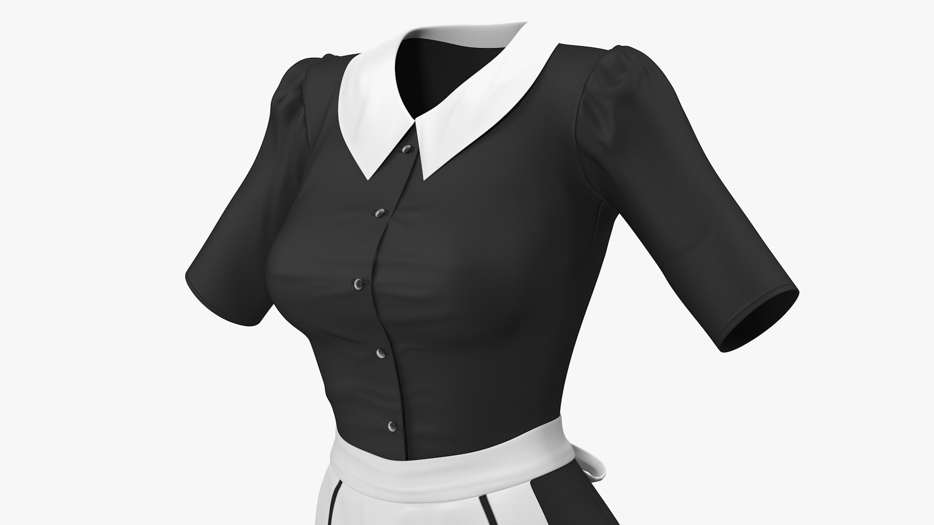 Housemaid Uniform Feather Duster 3D Model - TurboSquid 1651264